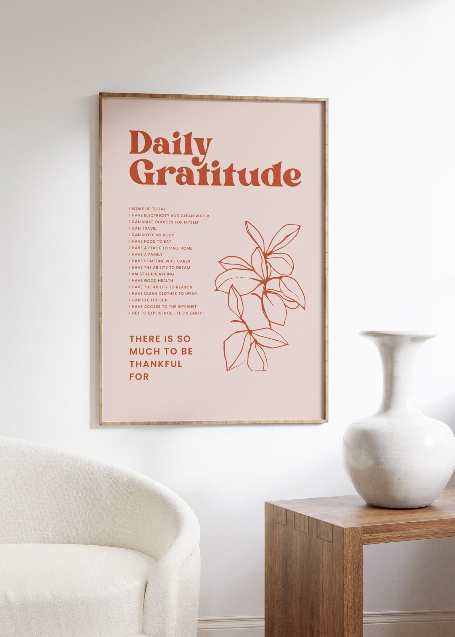 POSTER Daily Gratitude Poster, Inspirational Artwork, Positive ...