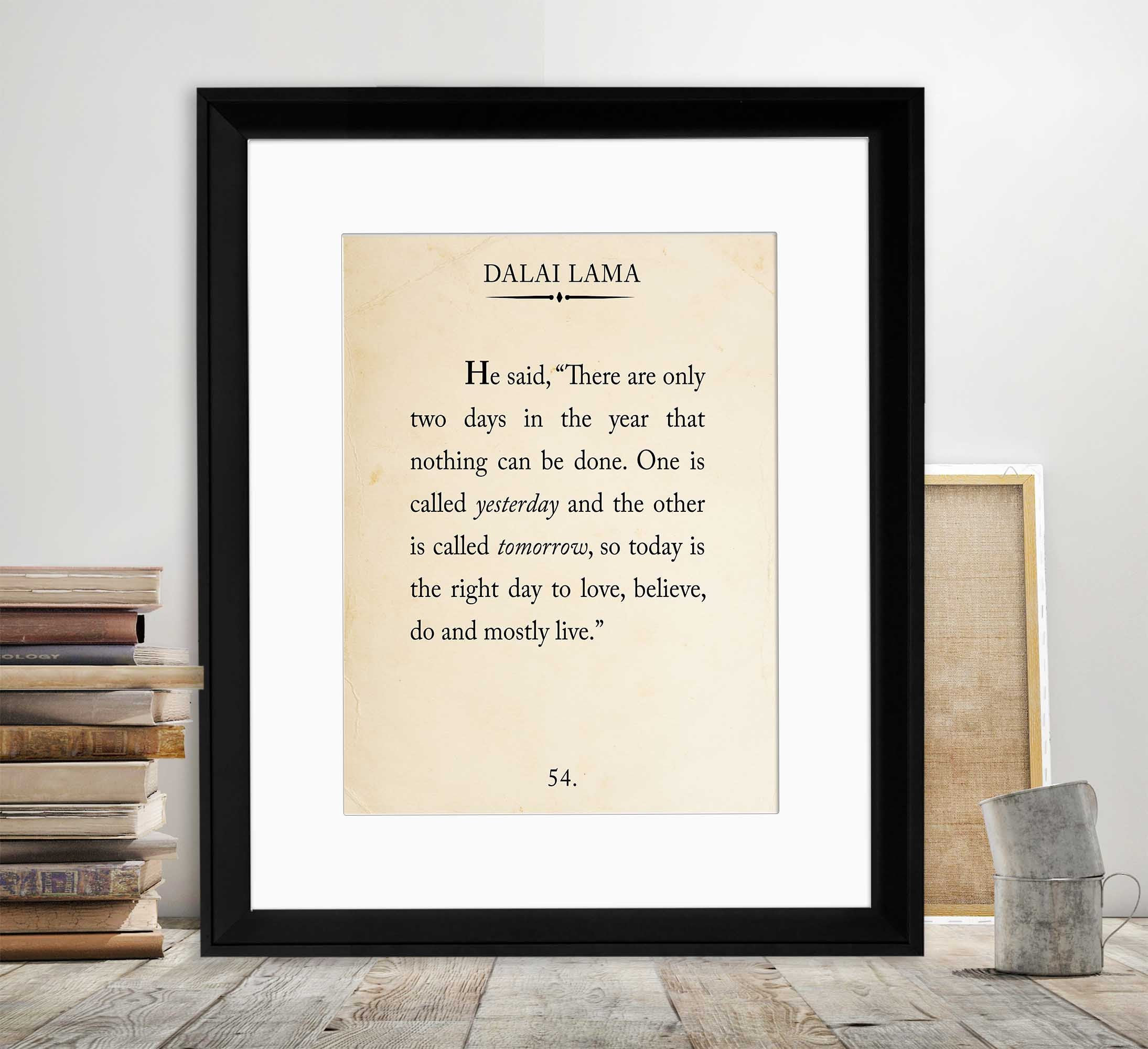 POSTER Dalai Lama Book Page Style Literary Quote Print. Fine Art Paper ...