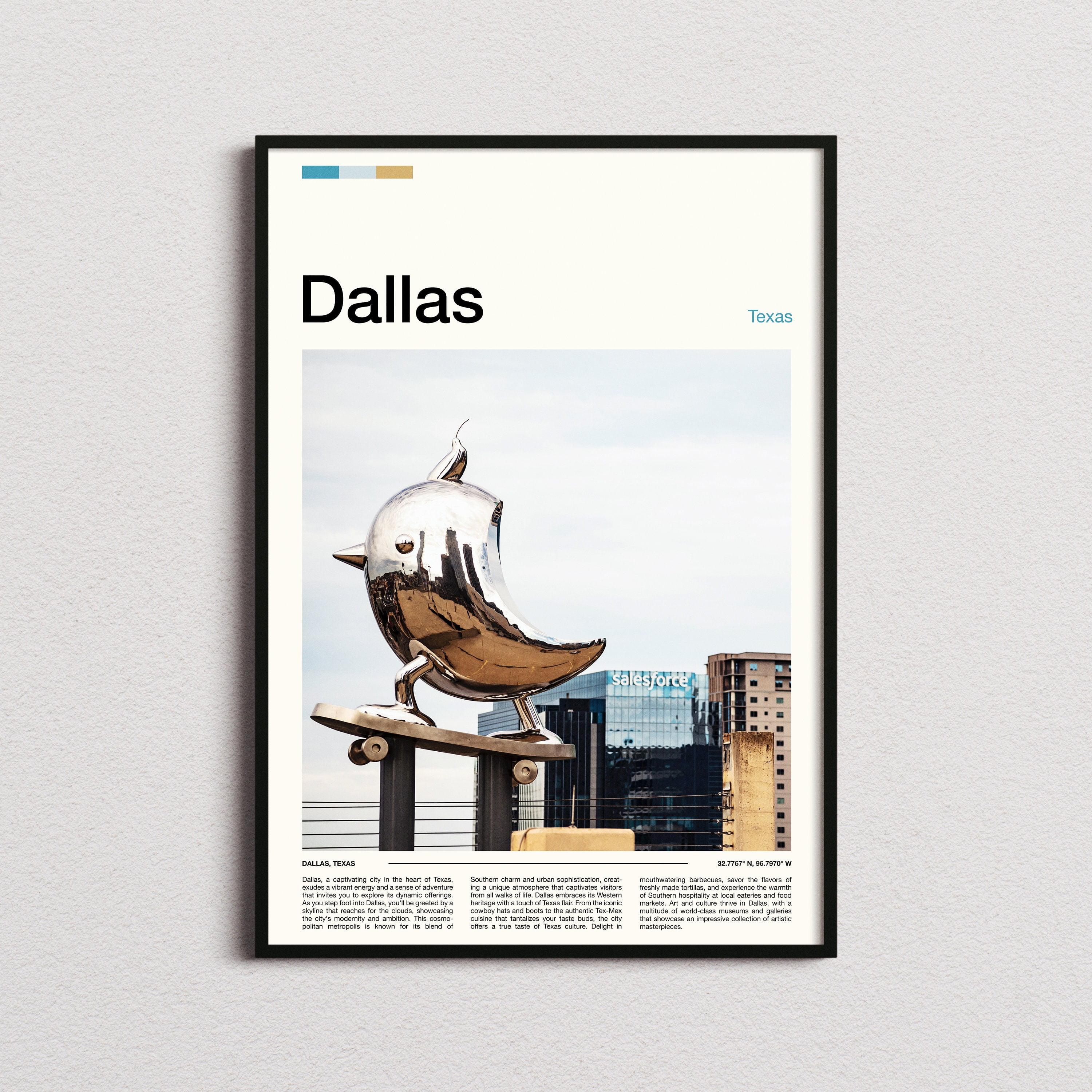 POSTER Dallas Print, Dallas Poster, Dallas Wall Art, Dallas Art Print ...