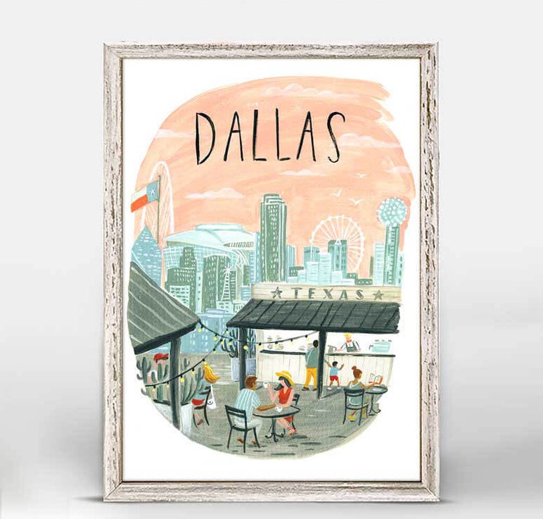 POSTER Dallas Texas Art Print. Dallas City Poster. Dallas Skyline ...