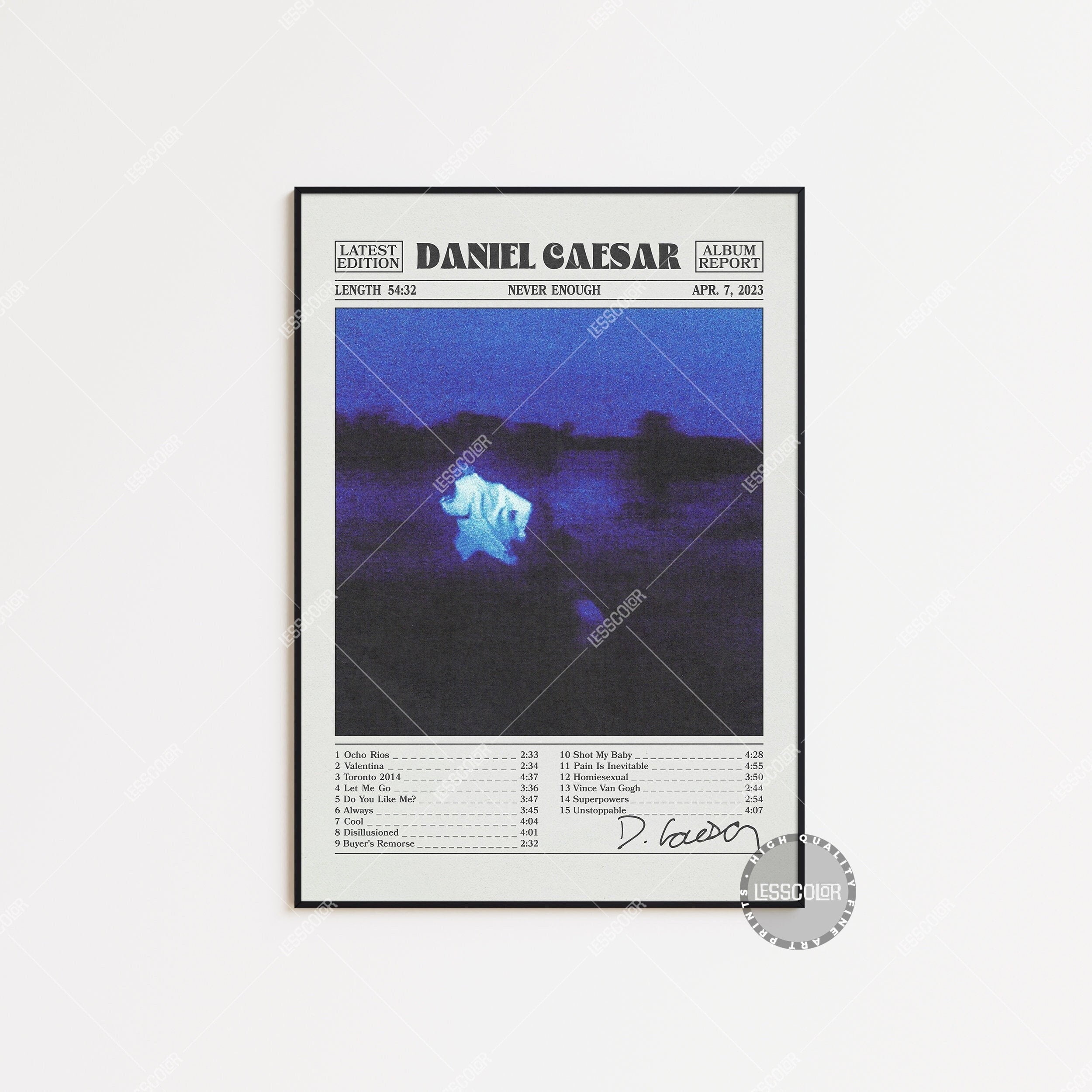 POSTER Daniel Caesar Retro Newspaper Print, Never Enough Poster, Daniel ...
