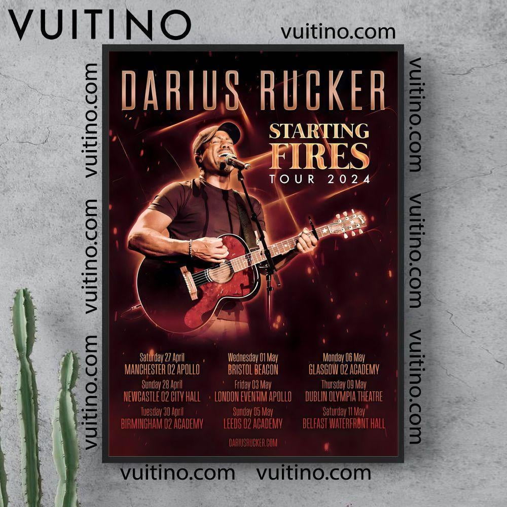POSTER Darius Rucker Starting Fires 2024 Uk Ireland Tour Vertical ...