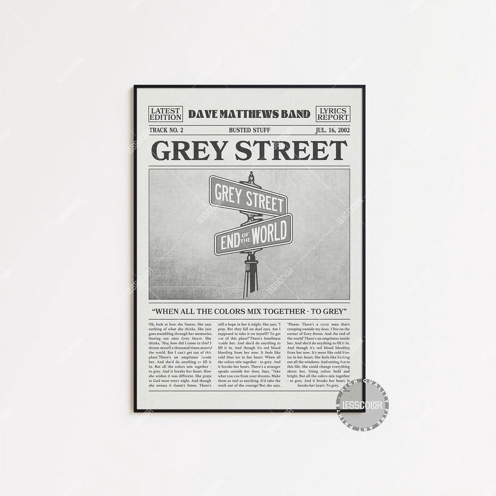 POSTER Dave Matthews Band Retro Newspaper Print, Grey Street Poster ...