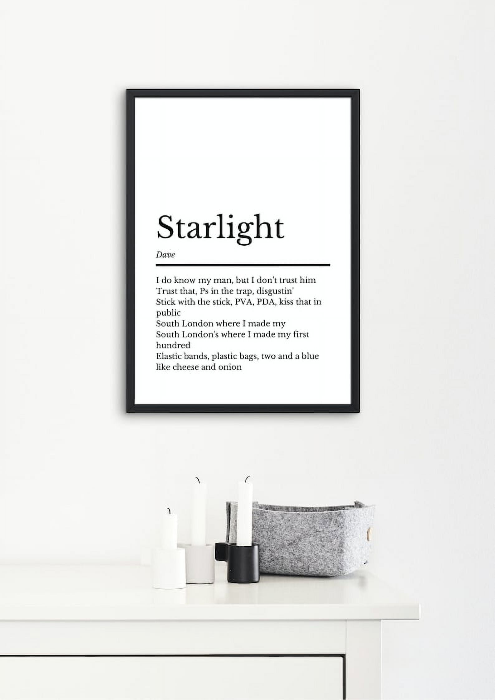 POSTER Dave, Starlight Lyrics Poster | Dave Music Gift | Birthday Gift ...