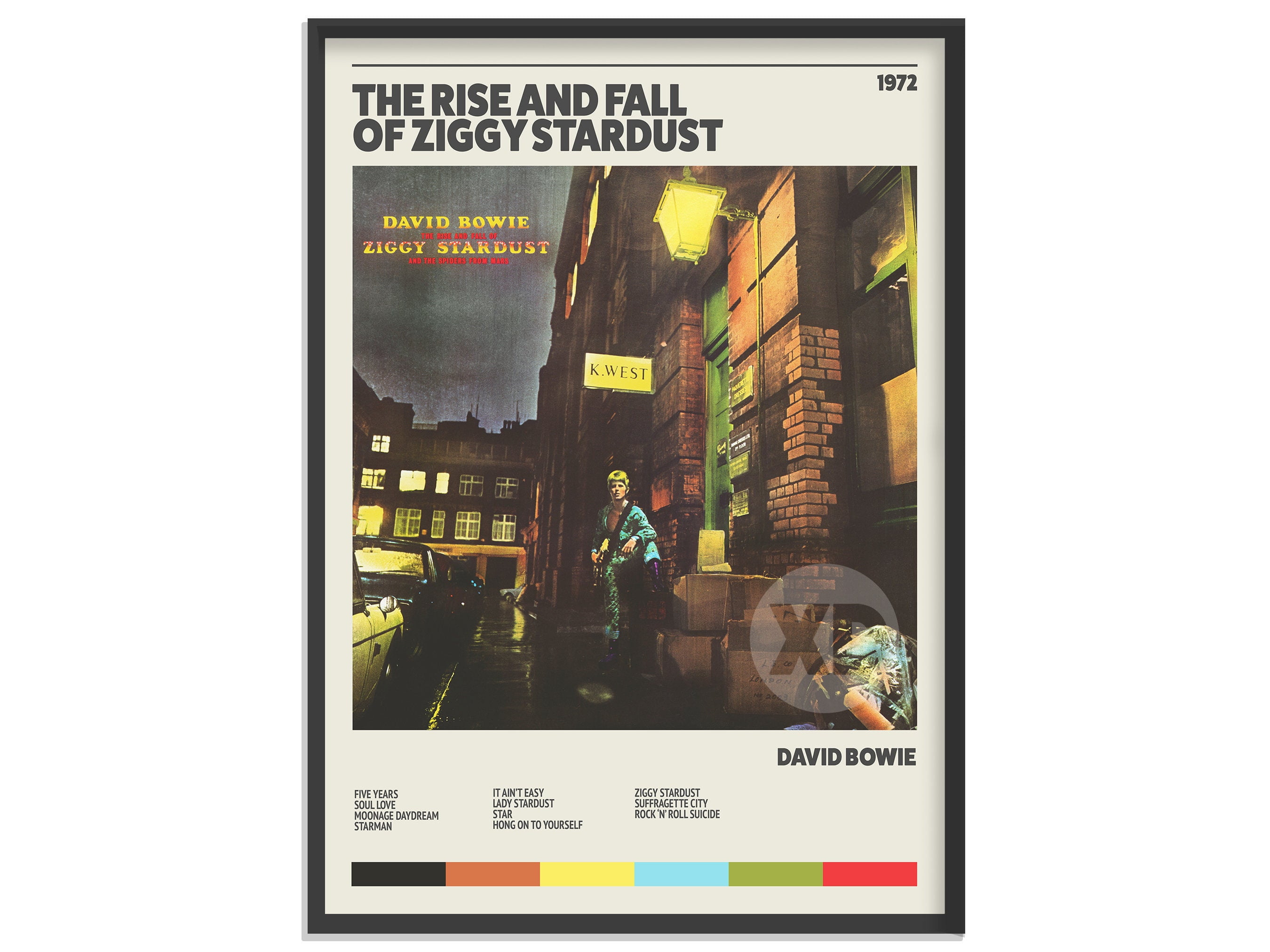POSTER David Bowie - The Rise and Fall of Ziggy Stardust - Retro Album ...