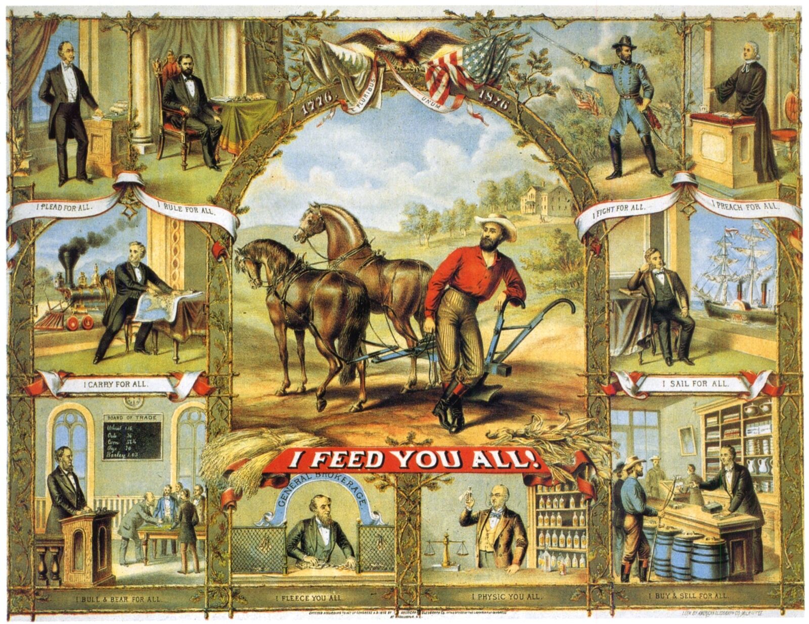 POSTER Decor I feed you all historical 1776-1876 Poster. Graphic Design ...