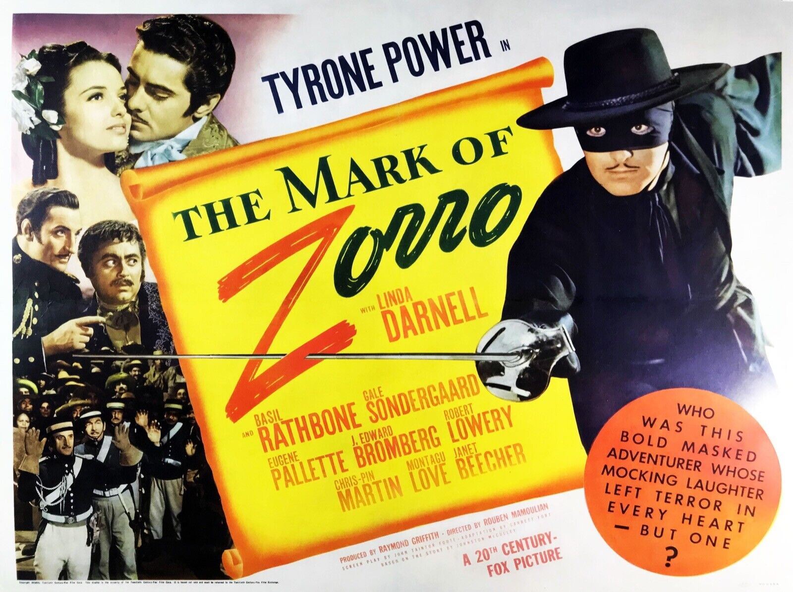 POSTER Decor Poster.Home wall.Room interior design.The Mark of Zorro retro movie-8x12-UNFRAMED ...