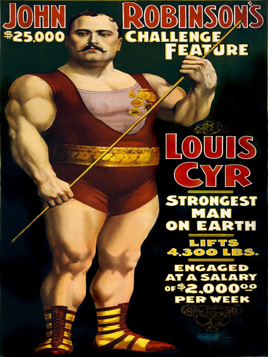 POSTER Decoration Poster.Interior room design art.Louis Cyr.Strongest ...