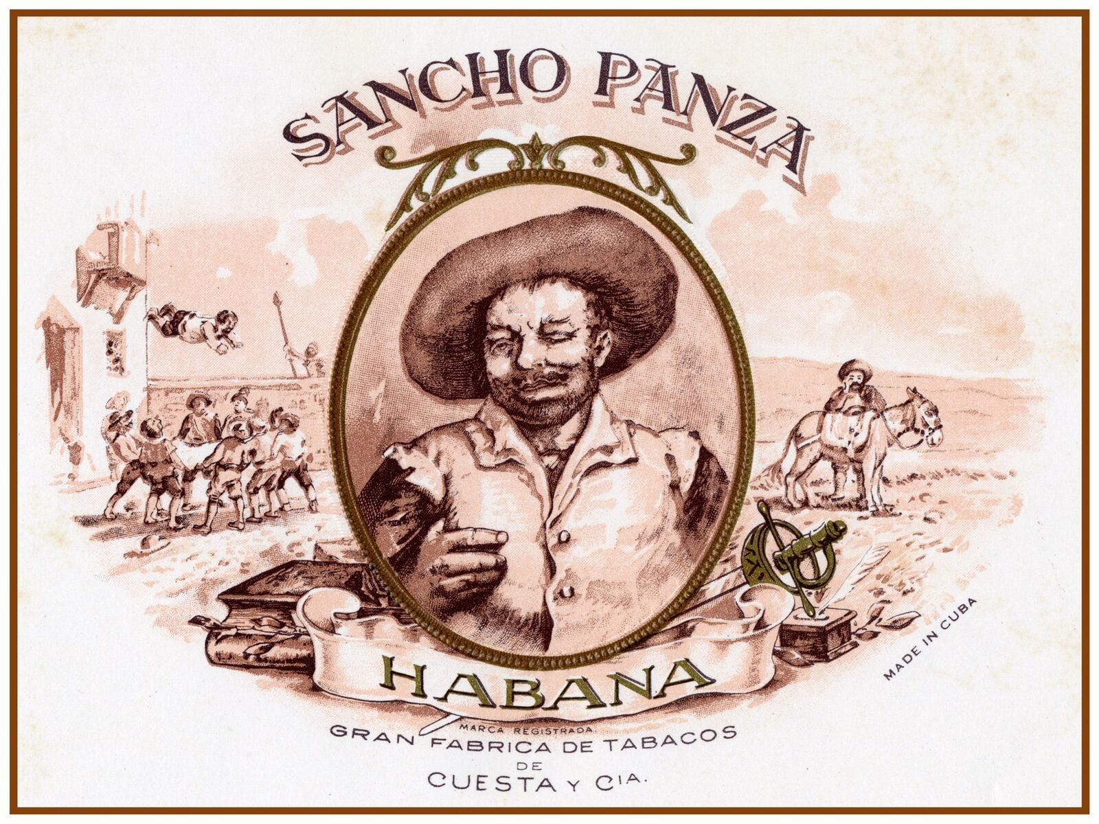 POSTER Decorative Poster of vintage Cuban cigar label Sancho Panza ...