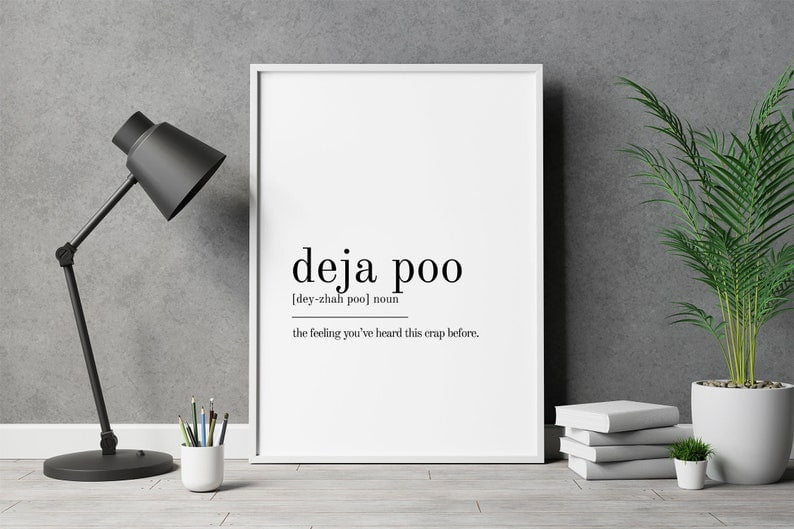 POSTER Deja Poo Definition Print, self love wall art, definition print ...