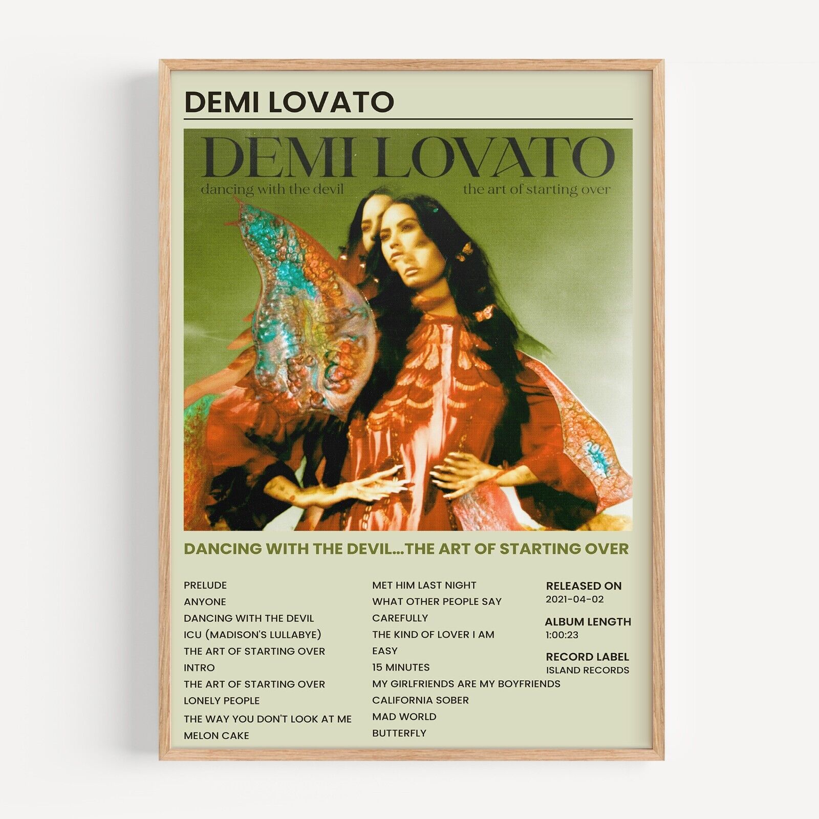 POSTER Demi Lovato - Dancing with The Devil... Album Cover Music Poster ...