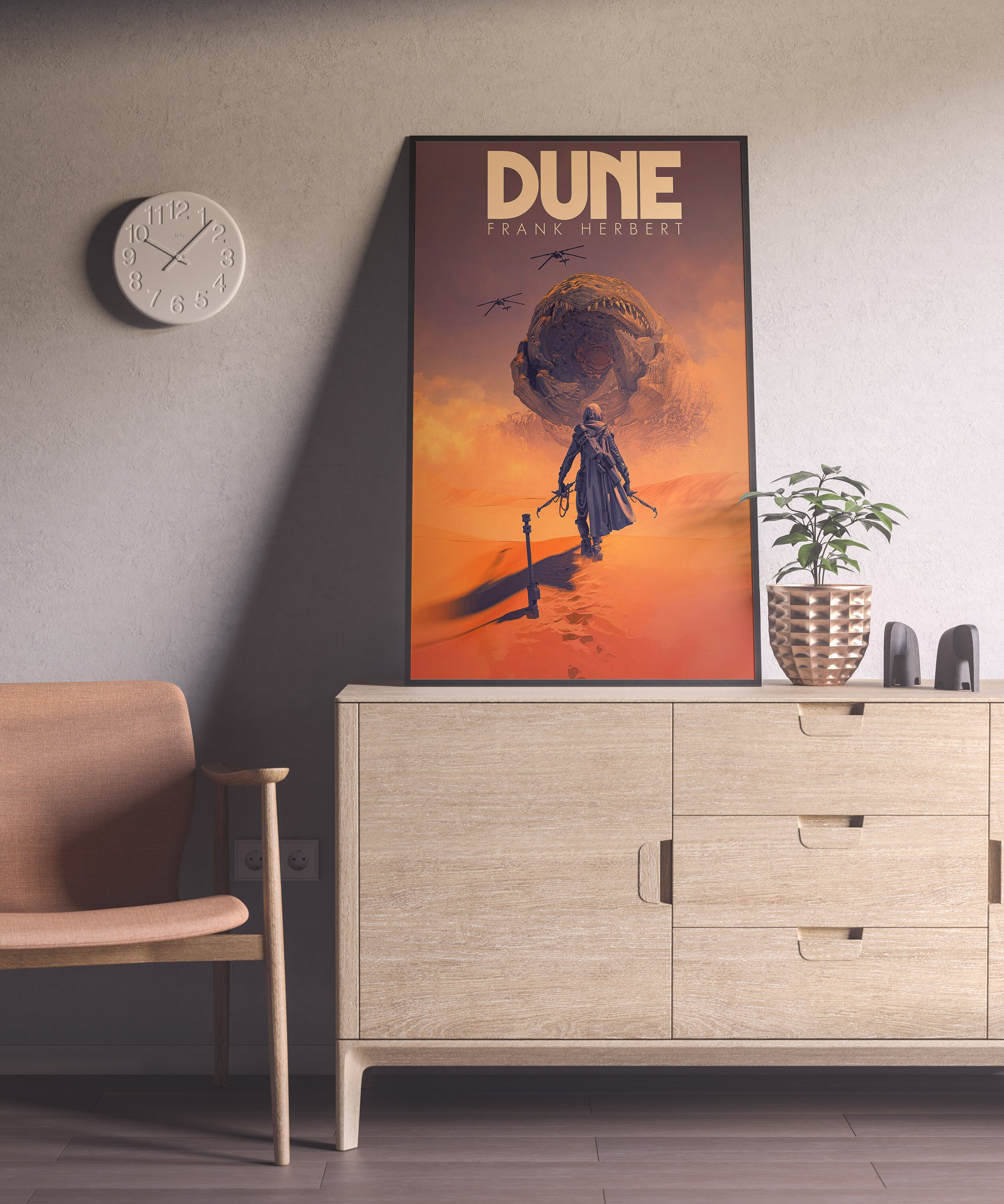 POSTER Denis Villeneuve Movie Poster Timothée Chalamet Wall Decor Paul Atreides and Sand Worm ...