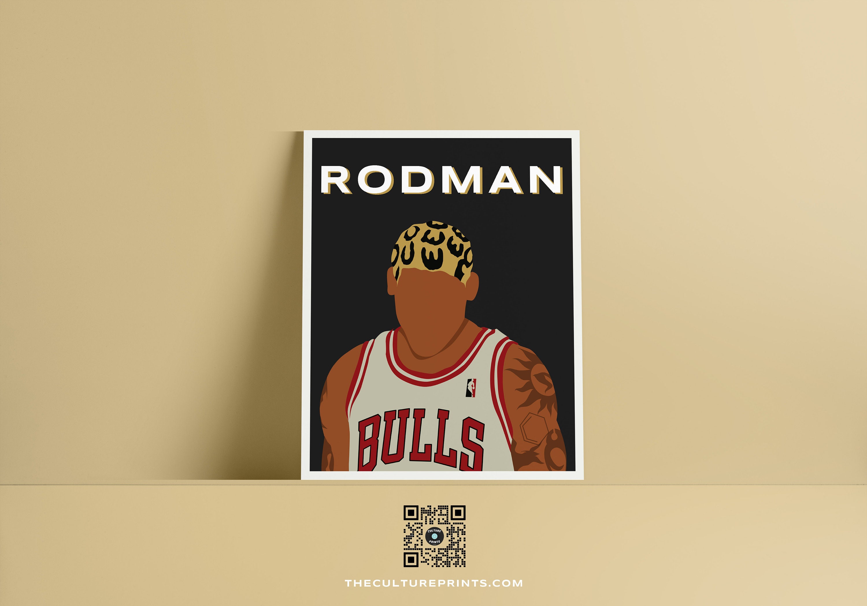 POSTER Dennis Rodman Portrait Poster - Dennis Rodman Minimal ...