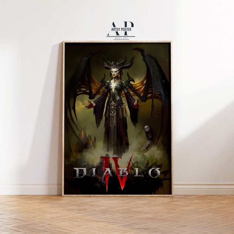 POSTER Diablo 4 Poster, Epic Dark Fantasy Art Print, Legendary RPG Game ...