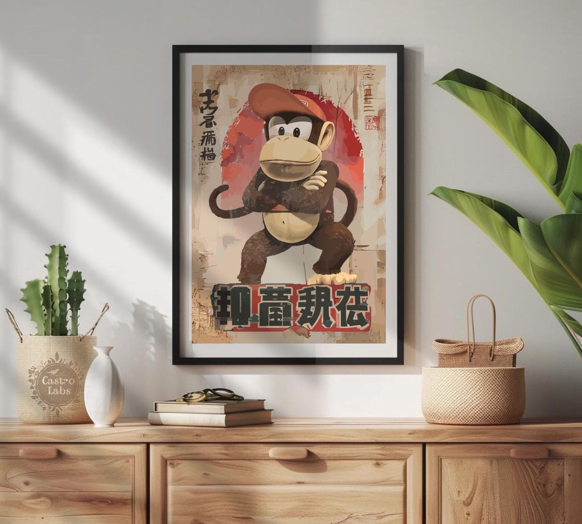 POSTER Diddy Kong Poster: Retro Japanese Anime Poster, Diddy Kong Print ...