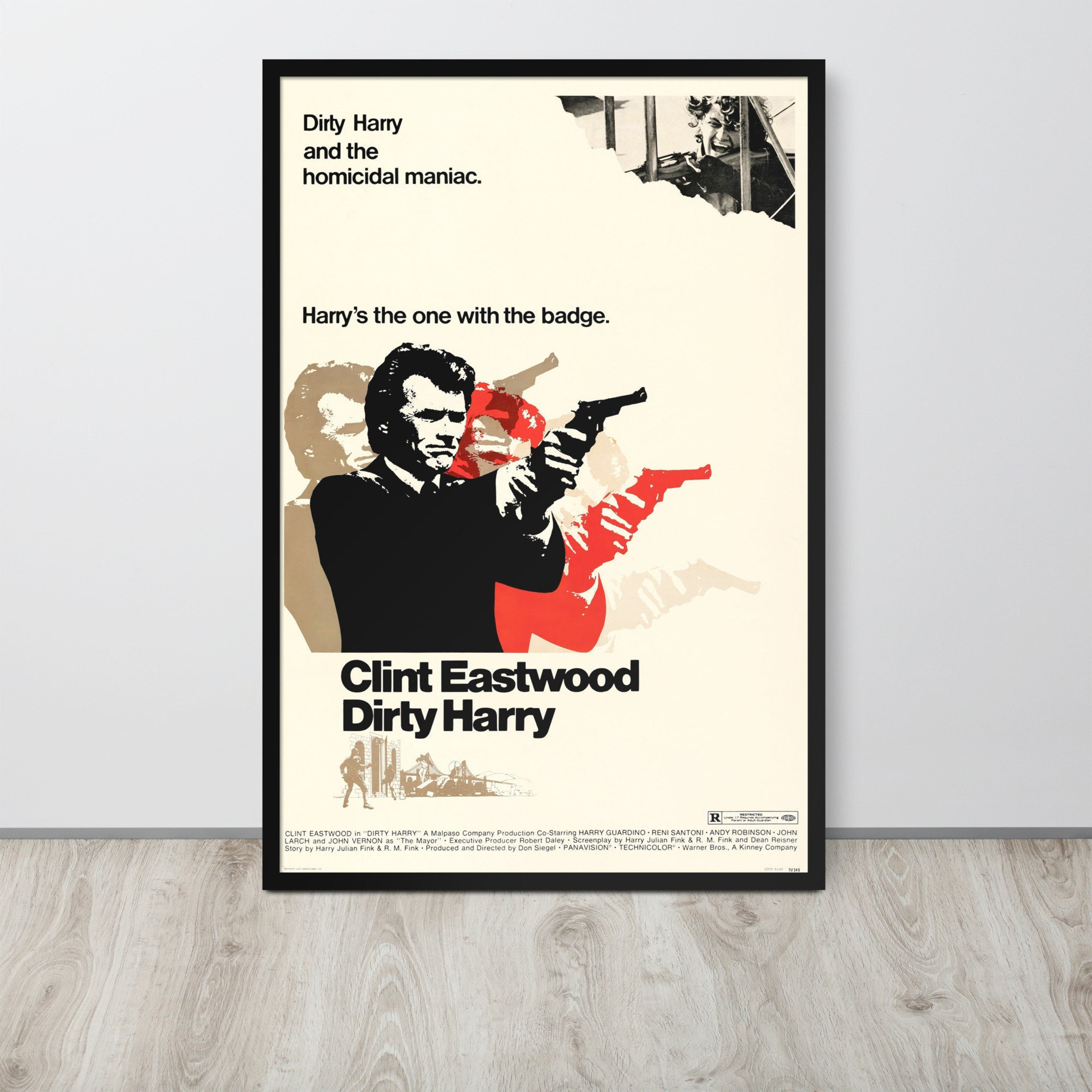 POSTER Dirty Harry (1971) Vintage Movie Poster-UNFRAMED - Walmart.com