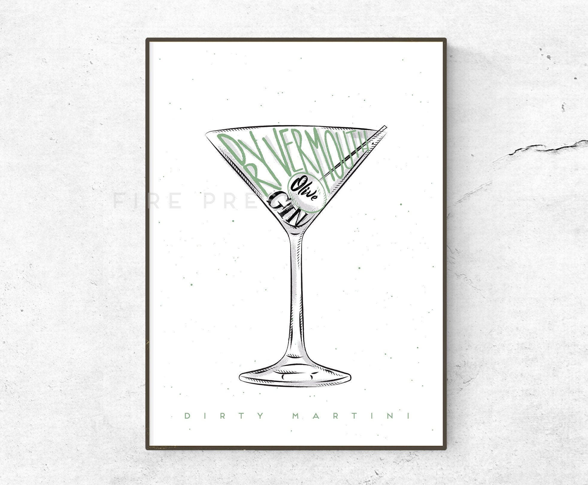 POSTER Dirty Martini Recipe Poster / Print / Fashion Decor / Martini ...