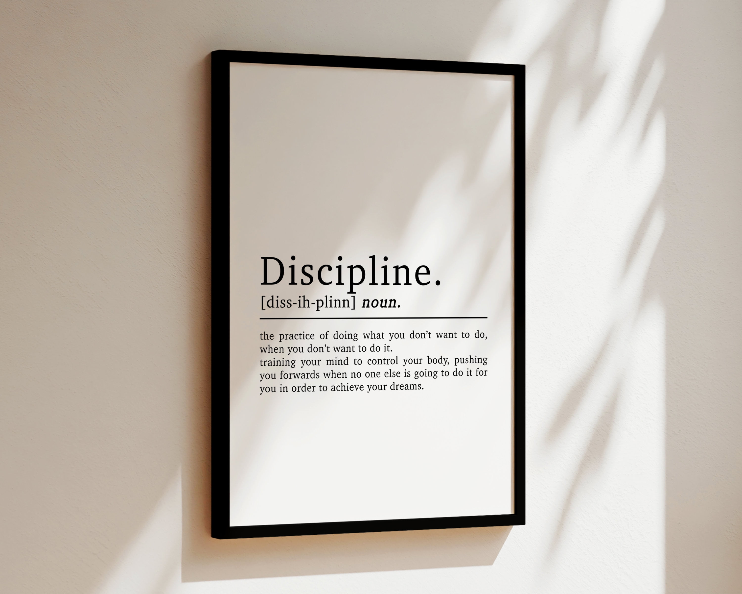POSTER Discipline Definition Motivational Wall Art Poster ...