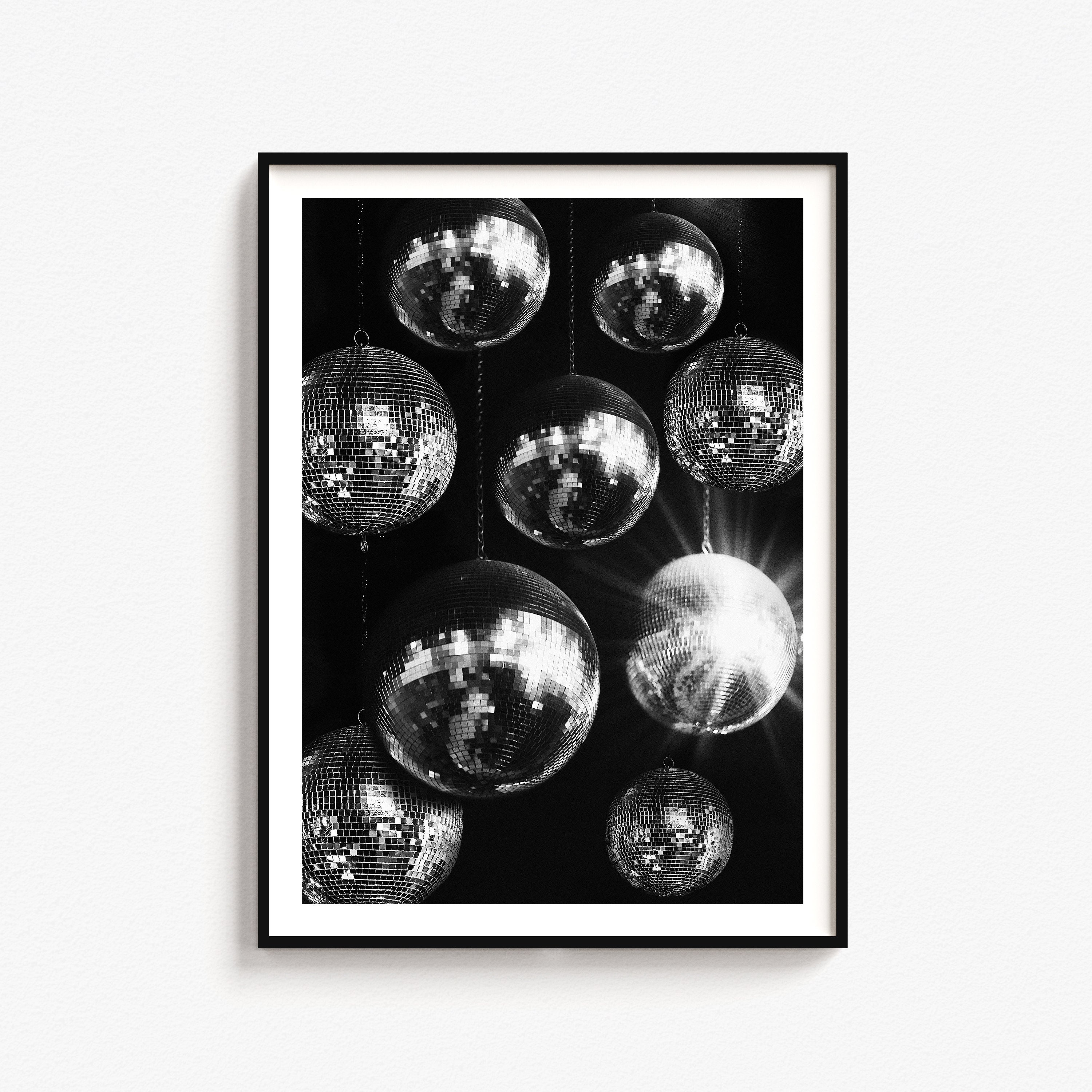 POSTER Disco Ball 70s Poster Bar Cart Poster Retro mirror ball Wall Art ...