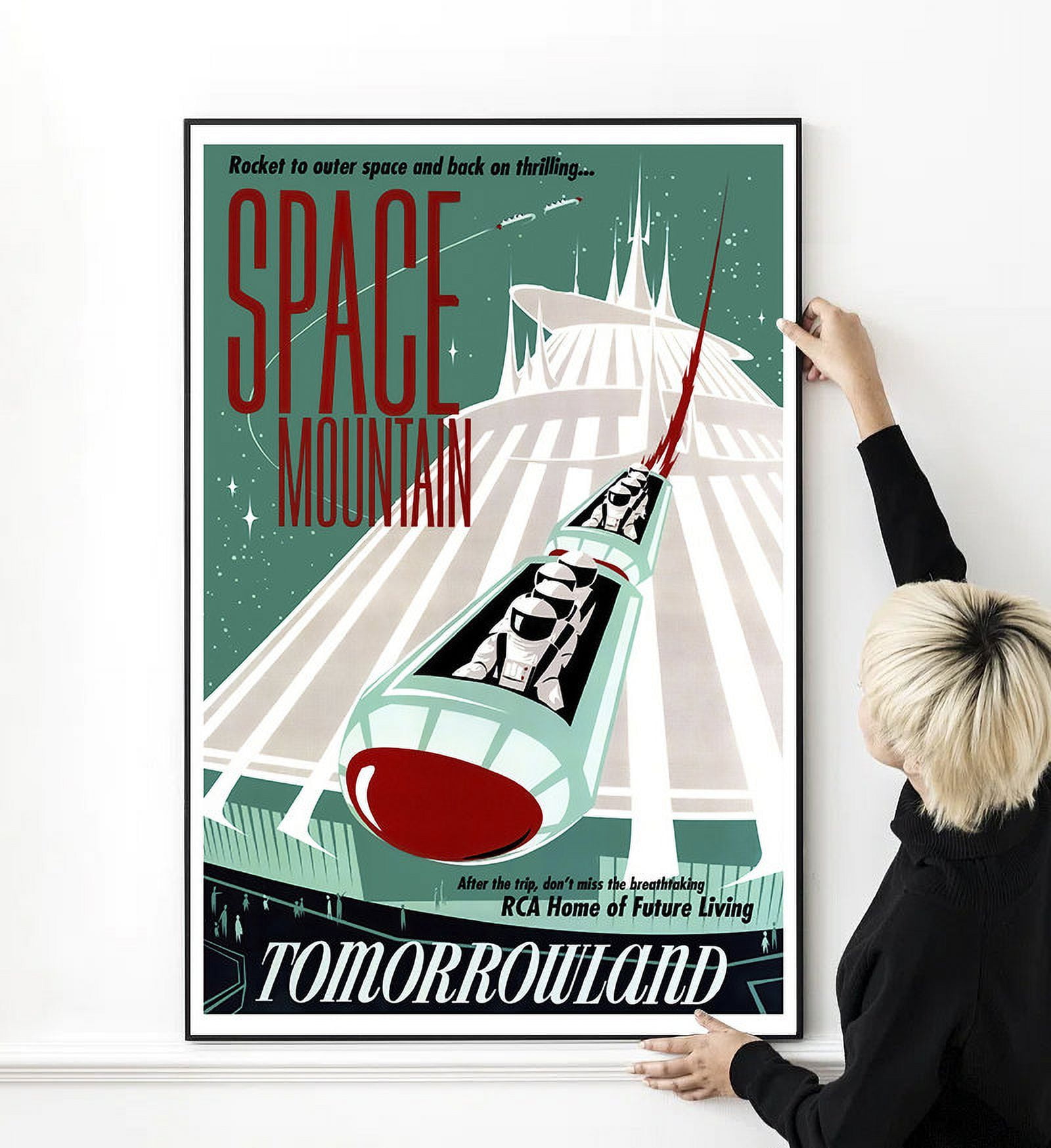 POSTER Disney Attraction Poster Space Mountain Disneyland Vintage ...