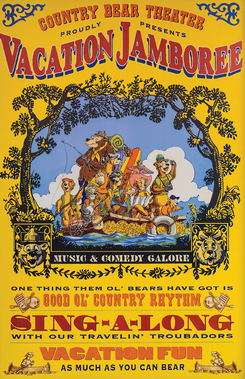 POSTER Disney Country Bear Bears Theater Vacation Jamboree WDW Poster ...