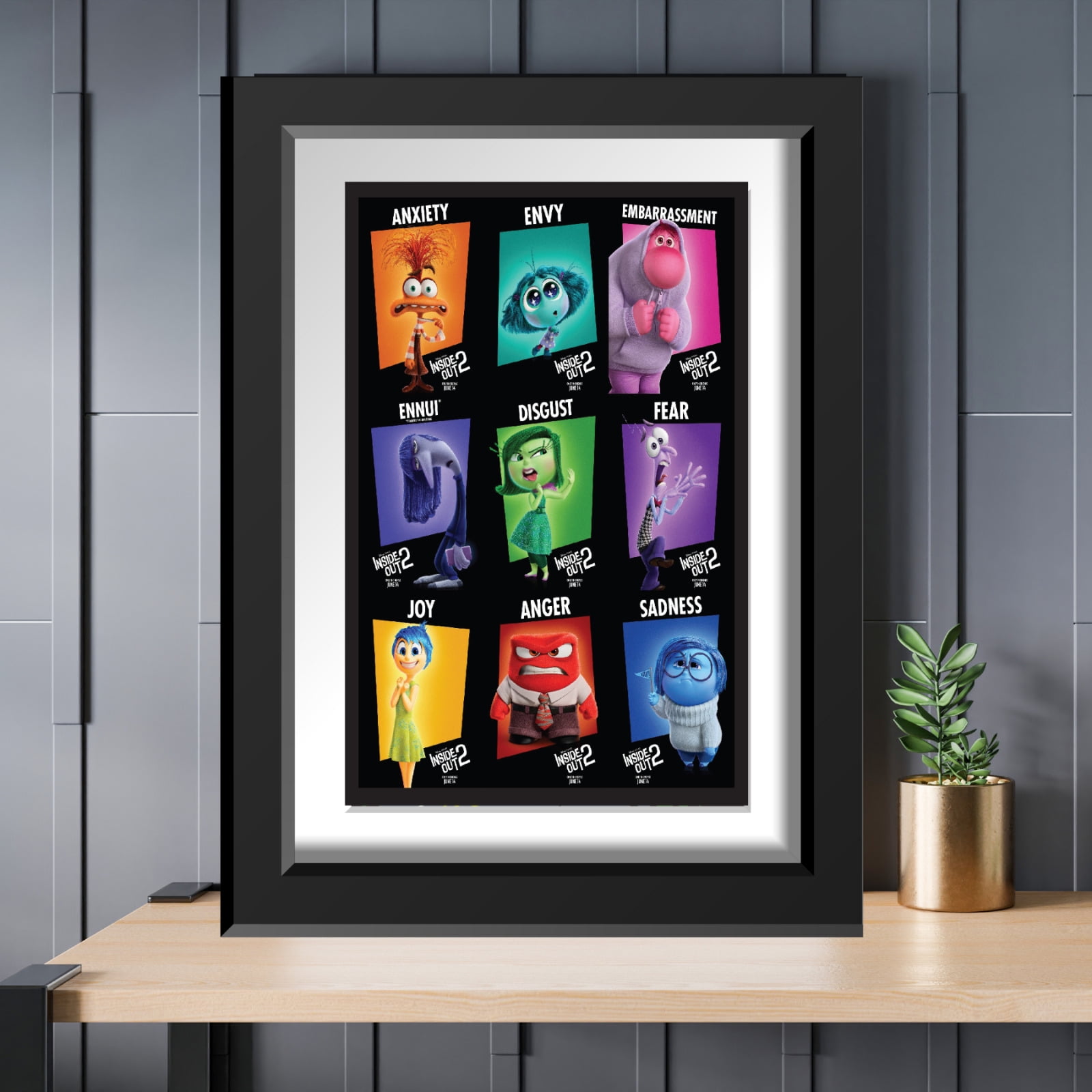 POSTER Disney Inside Out 2 Movie Joy Sadness Anger Envy Anxiety Poster ...