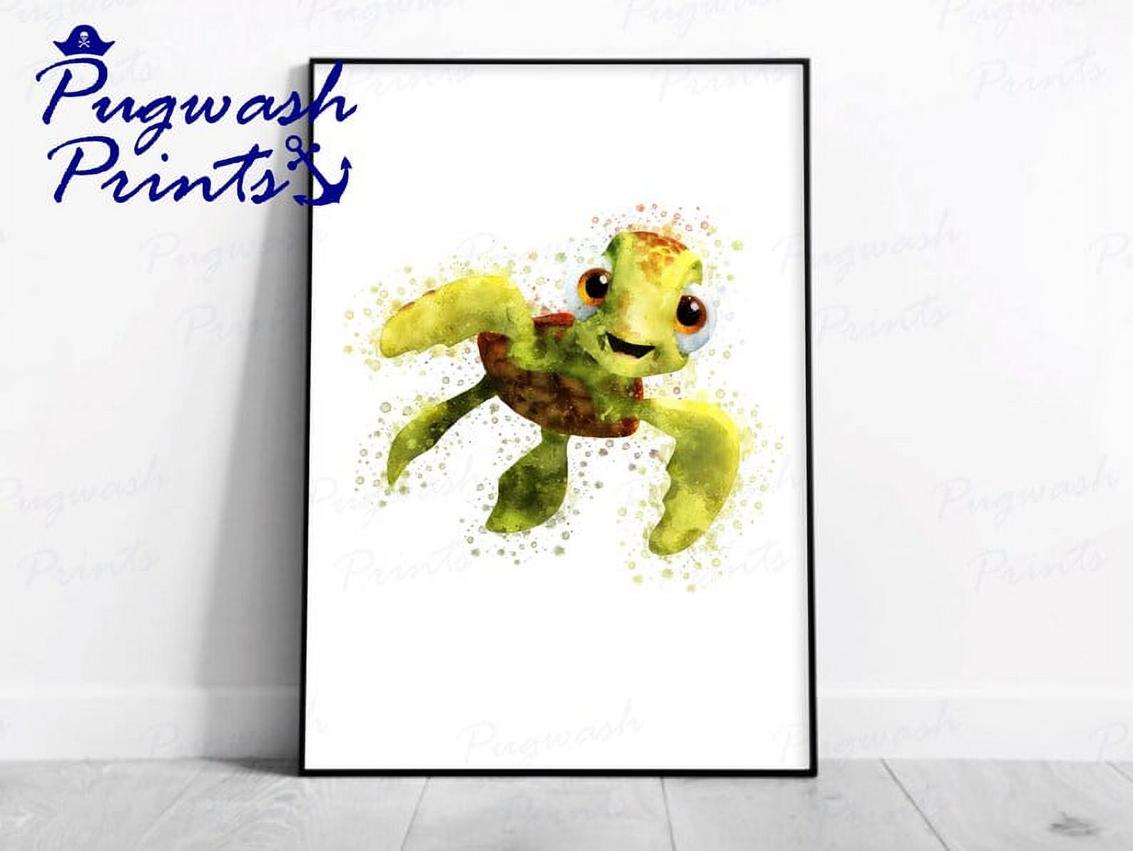Poster Disney Pixar Squirt Finding Nemo Character Print Watercolour