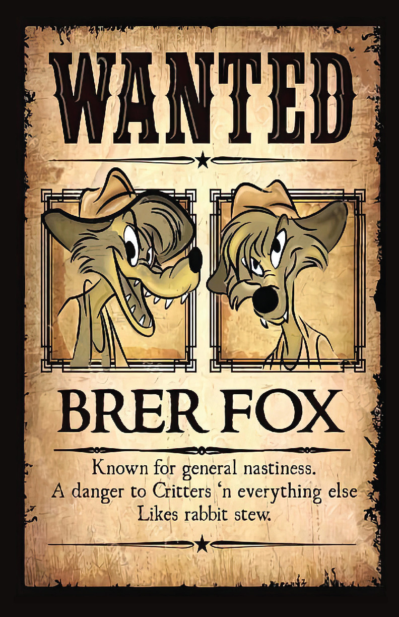 POSTER Disney Splash Mountain Brer Fox Wanted Poster WDW Disneyland ...