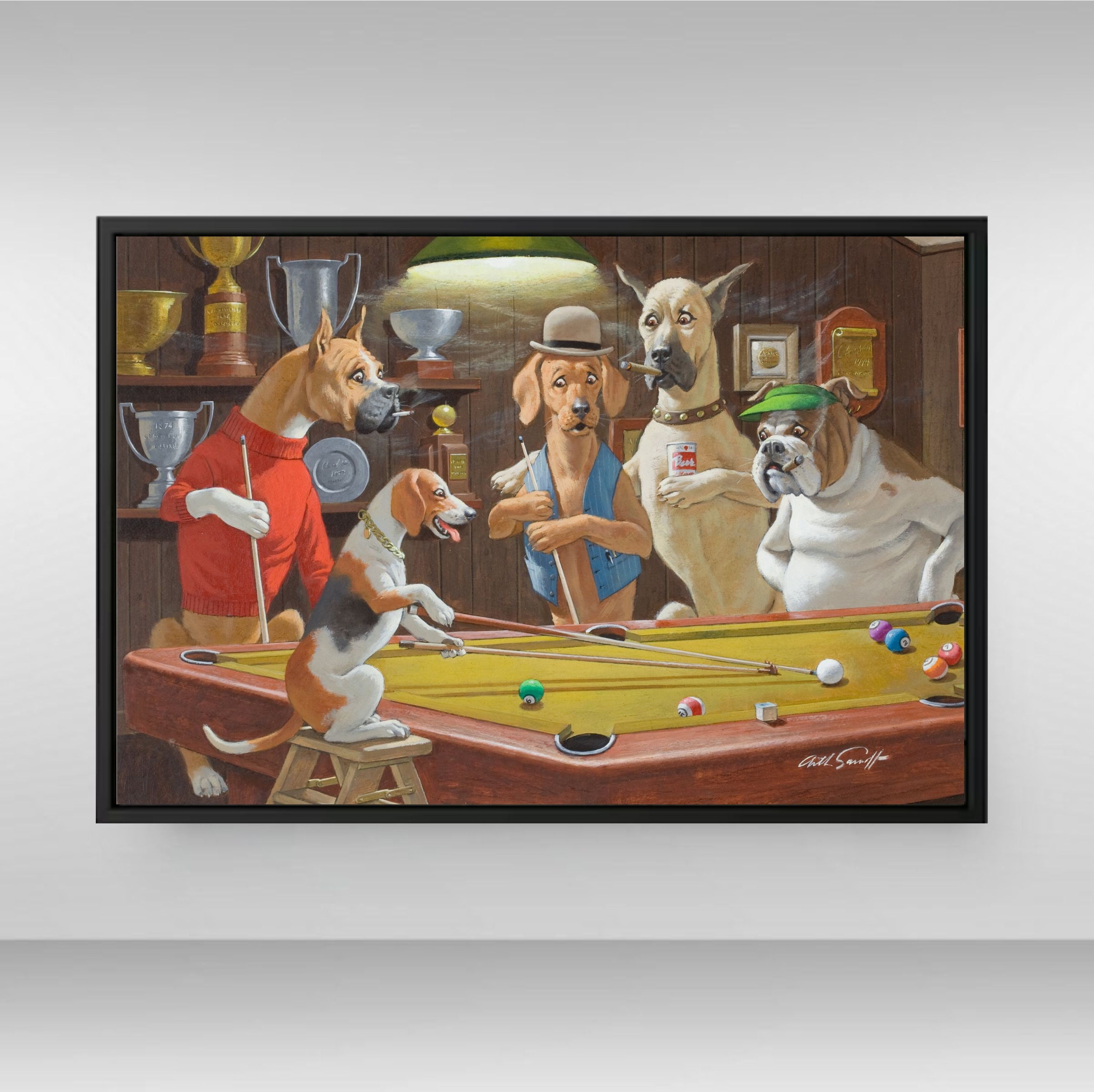 POSTER Dogs Playing Pool V2 by Arthur Sarnoff Famous Poster art, Photo ...