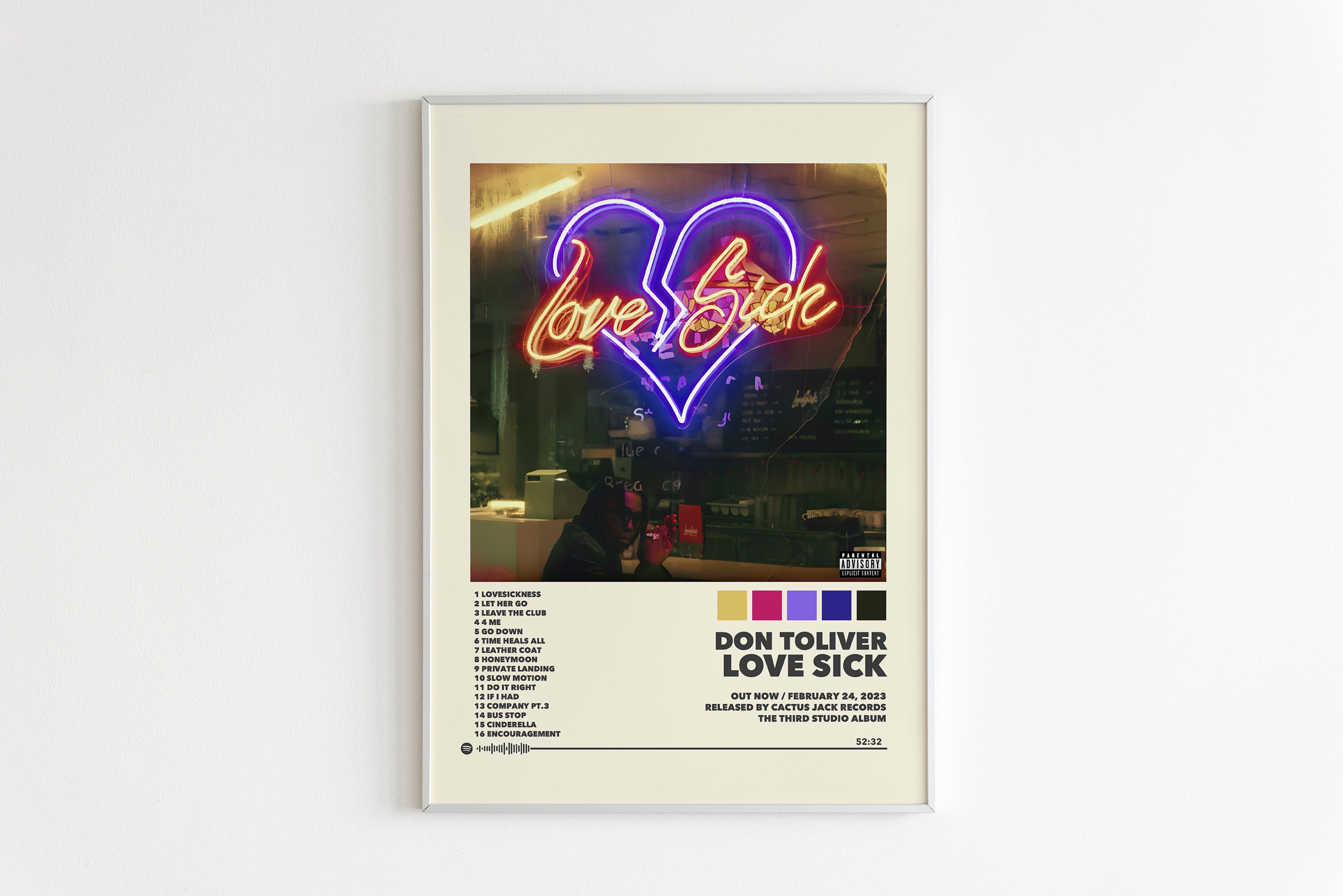 POSTER Don Toliver Posters / Love Sick Poster, Tracklist Album Cover ...