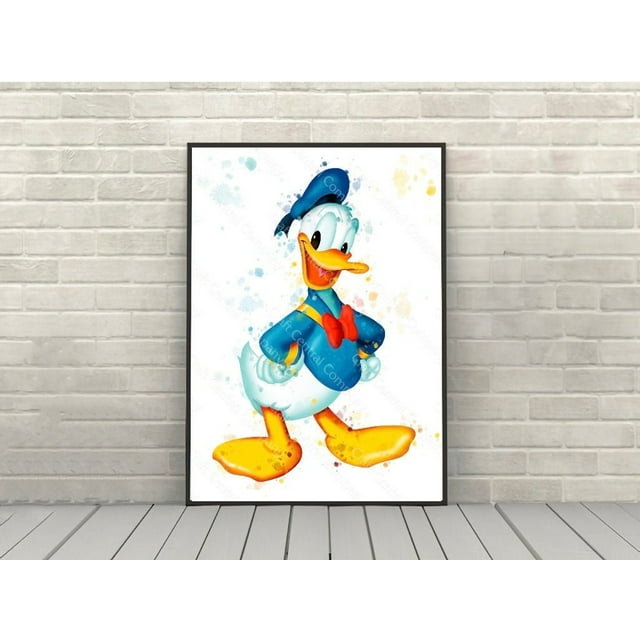 POSTER Donald Duck Poster Vintage Disney Movie Disney Character Water ...