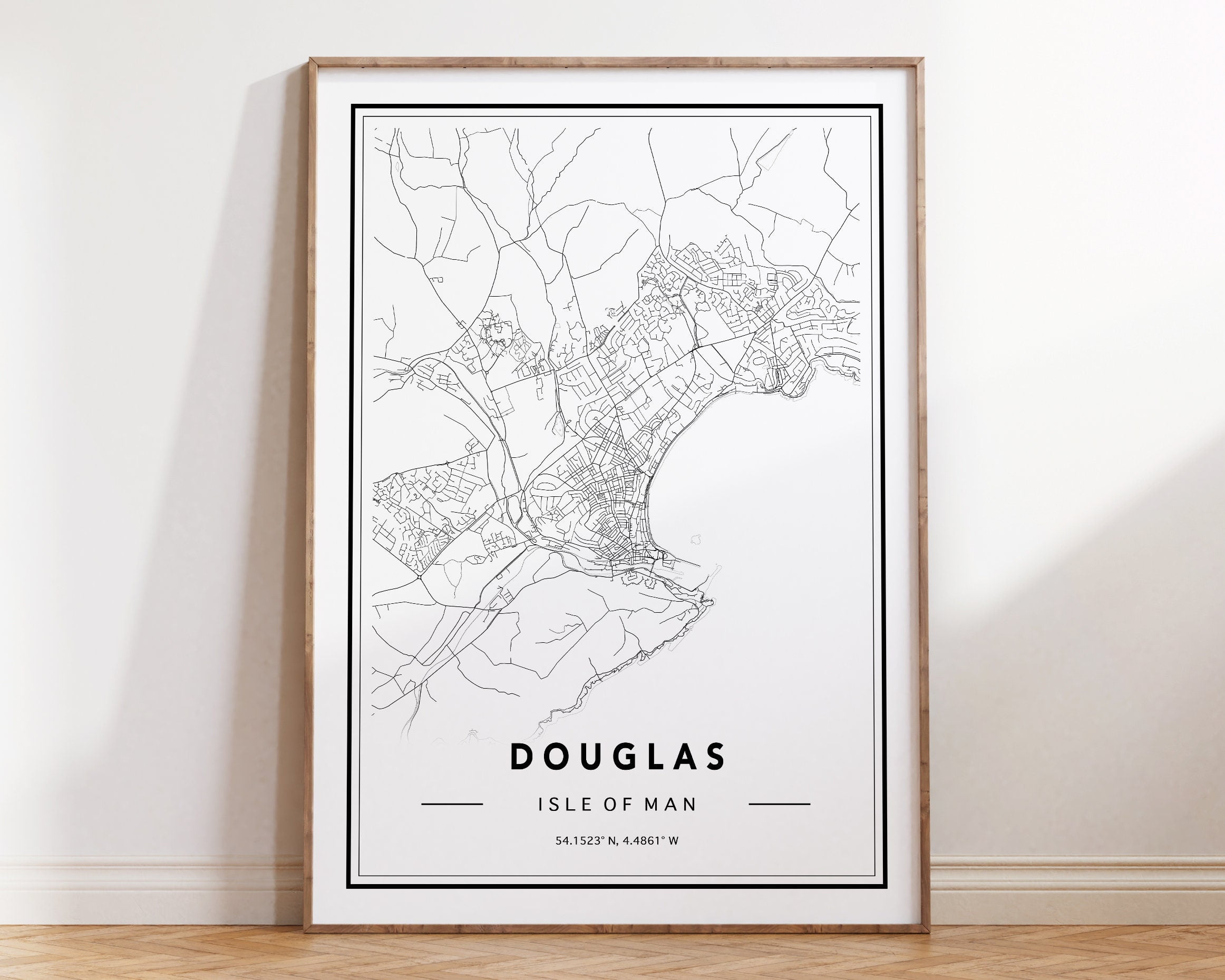 Poster Douglas Isle Of Man Map Print, Douglas Map Poster , Douglas Map ...