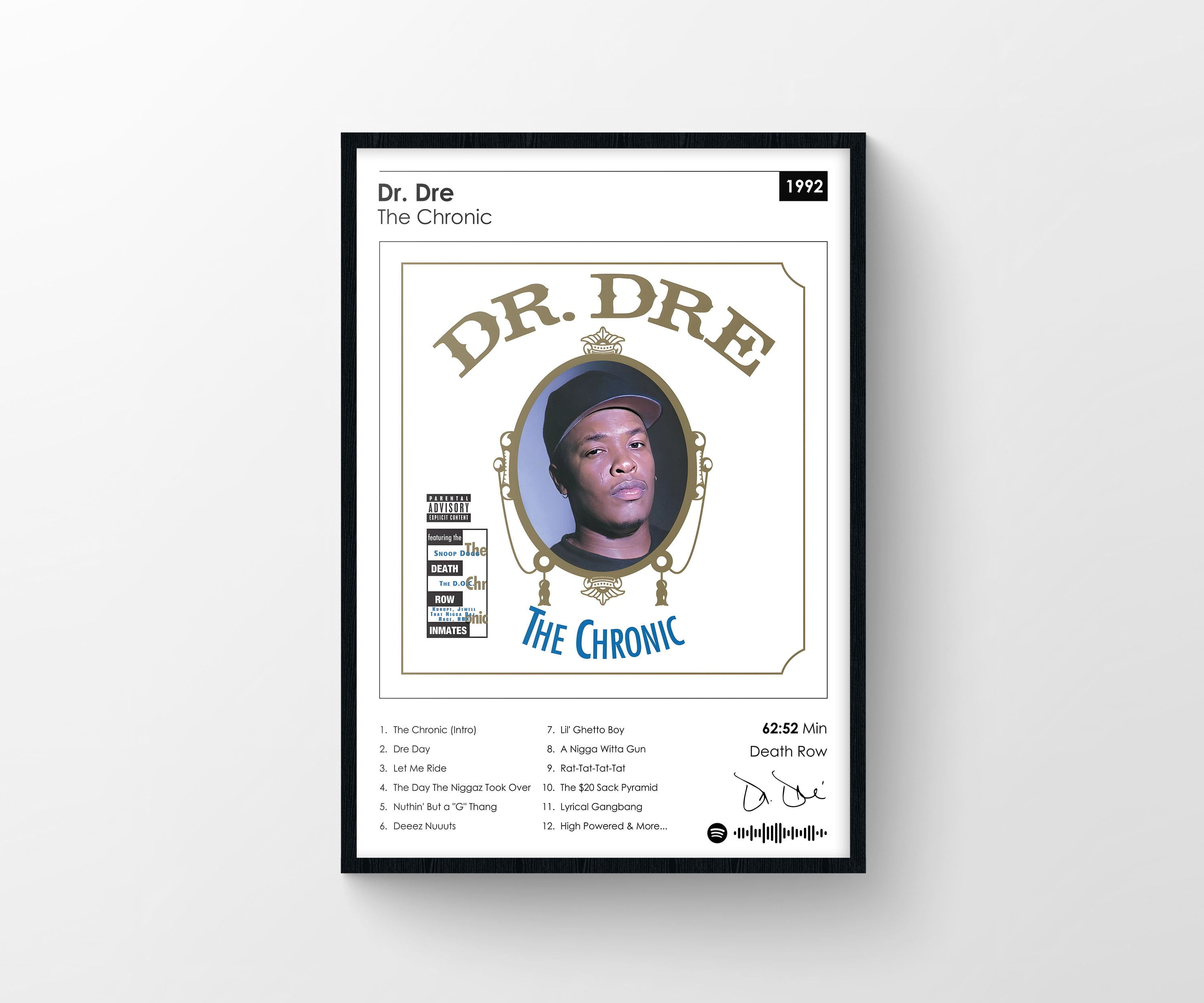 Poster Dr. Dre The Chronic Album 1992, Hip-Hop Legend, Album Cover ...