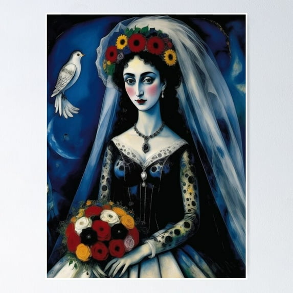 POSTER Dreamlike Gothic Bride in Marc Chagall Inspired Painting POSTER ...