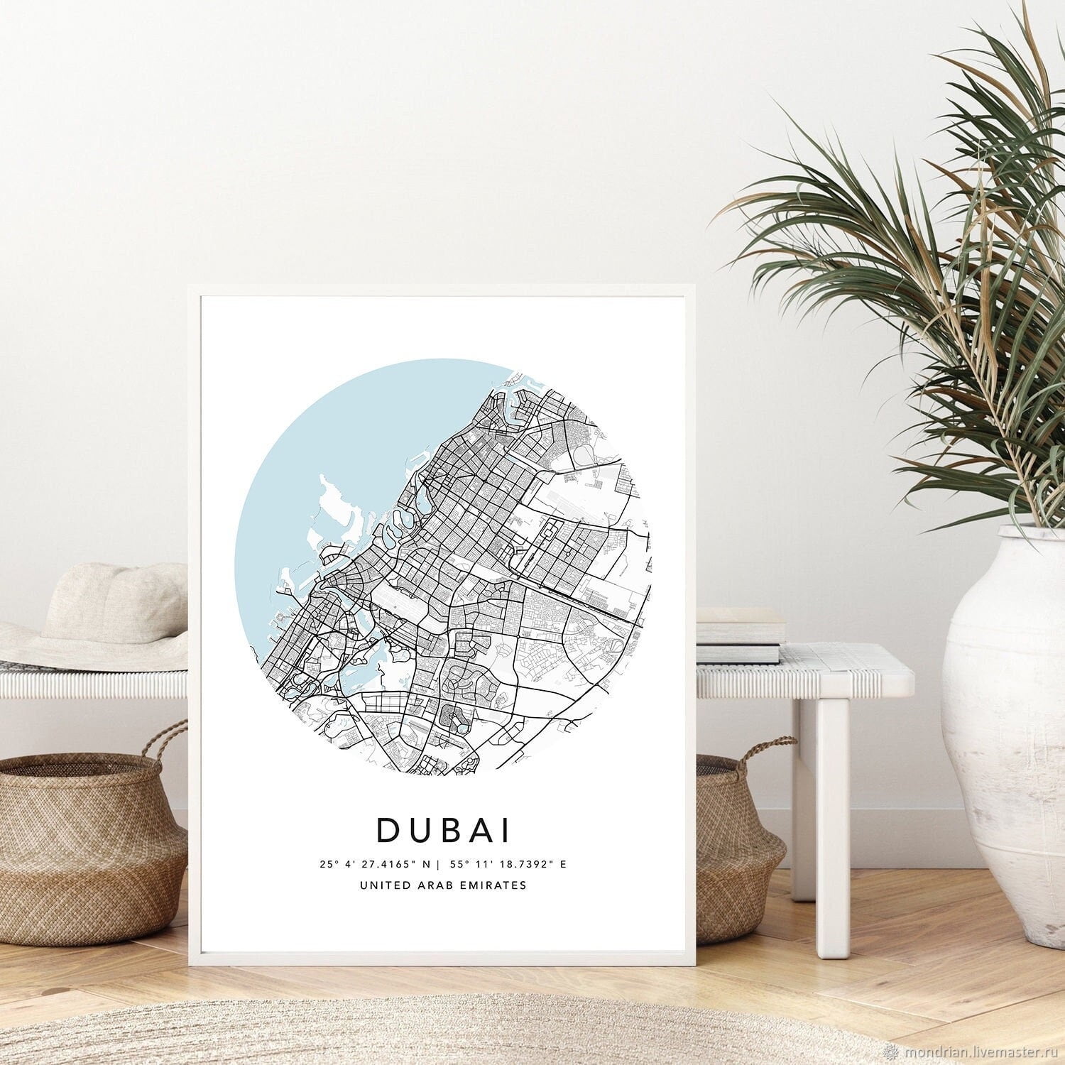 POSTER Dubai Map Print Wall Art Poster United Arab Emirates Map Prints ...
