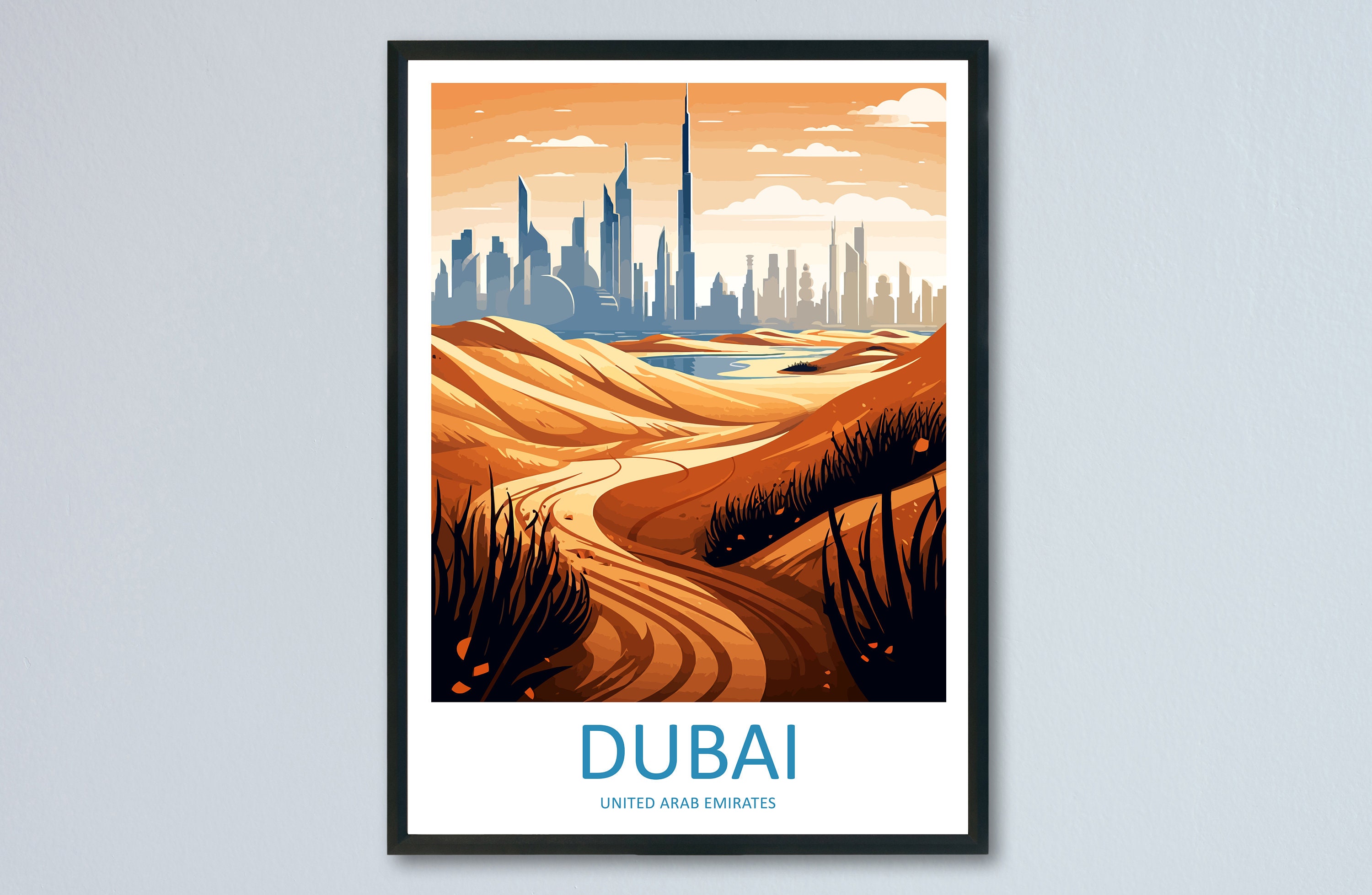 POSTER Dubai Travel Print Wall Art Dubai Wall Hanging Home Décor Dubai ...