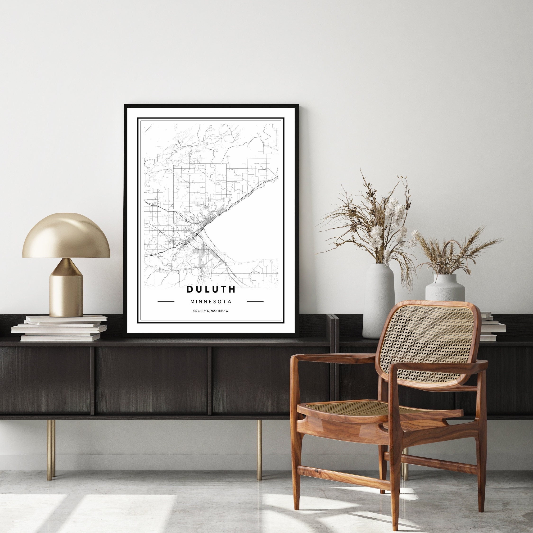 POSTER Duluth Map Print, Duluth Minnesota Map Poster, Duluth Map Wall ...
