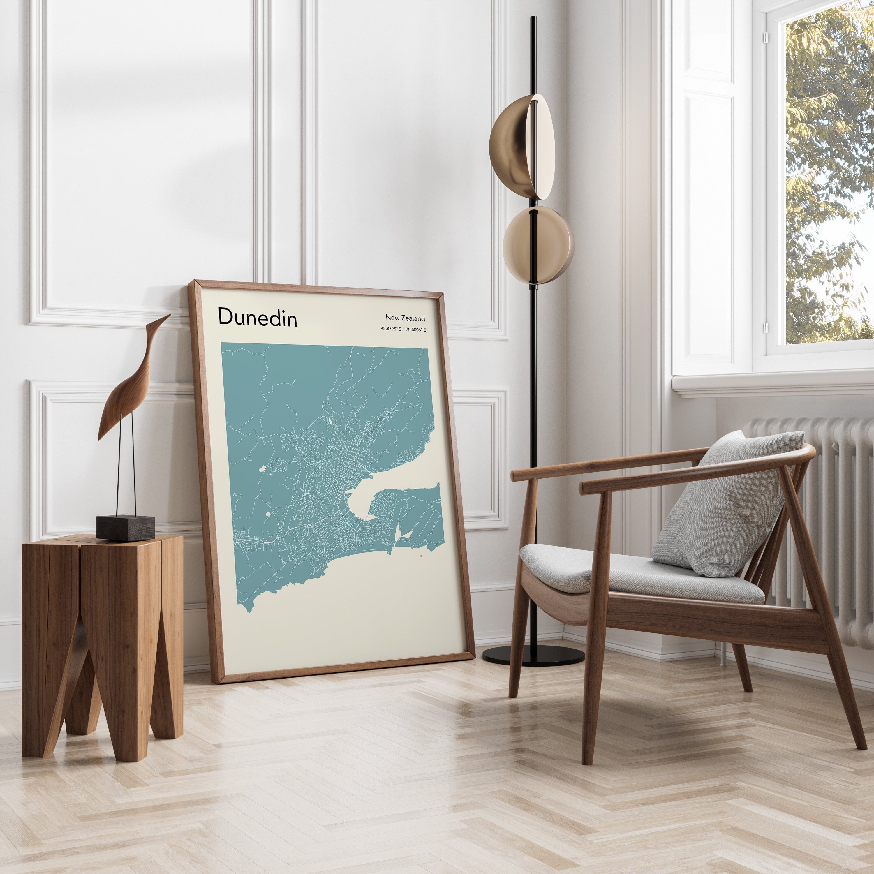 POSTER Dunedin Map Poster, , Dunedin City Map Print, Blue Dunedin City ...