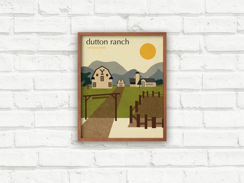 POSTER Dutton Ranch Art Print, Yellowstone Inspired Art Print, Mid ...