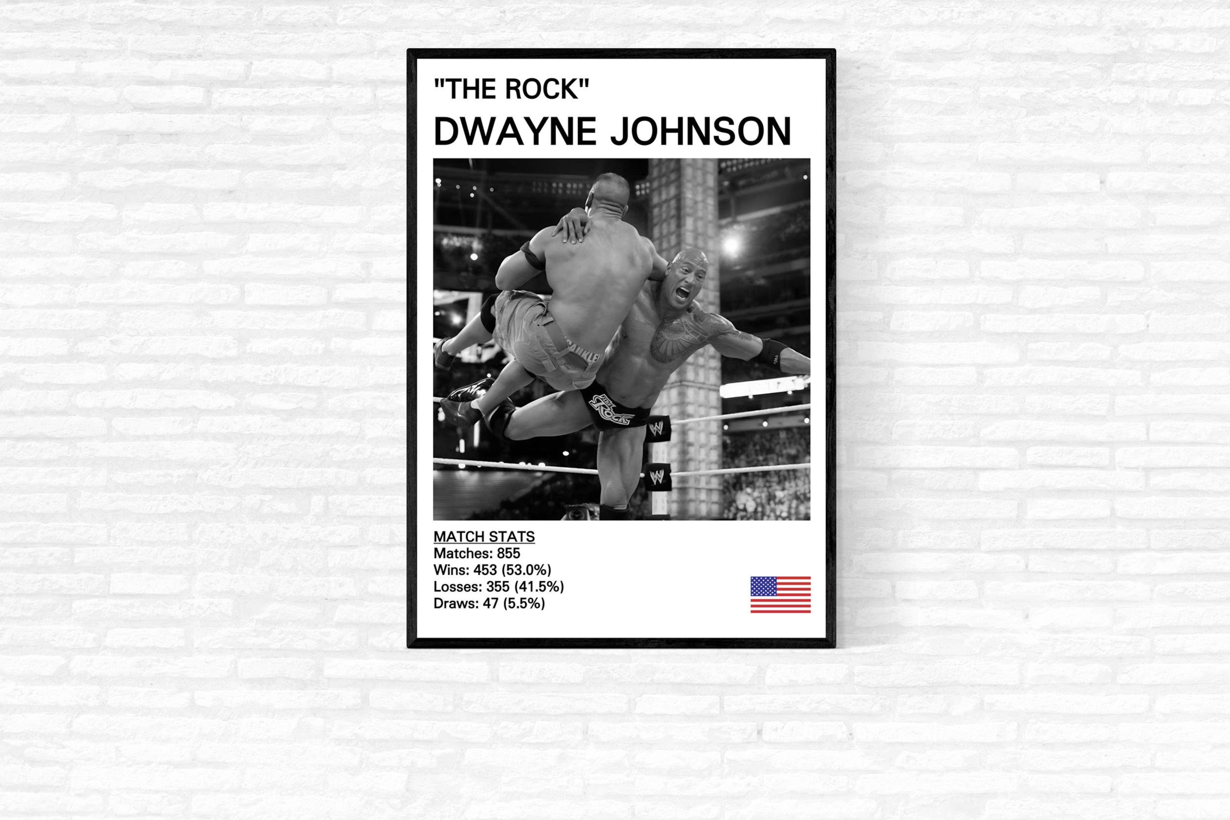 POSTER Dwayne The Rock Johnson Poster, Dwayne Johnson Print, Wrestling ...