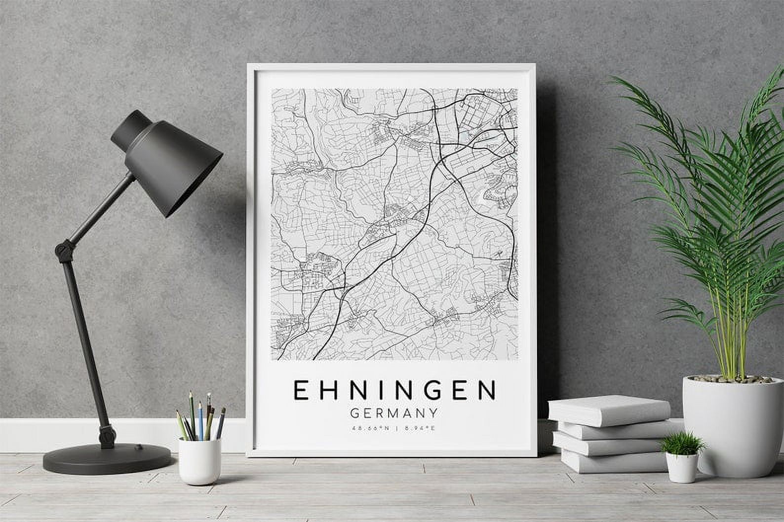 POSTER EHNINGEN Germany City Map, Gift Map print, Map Poster ...