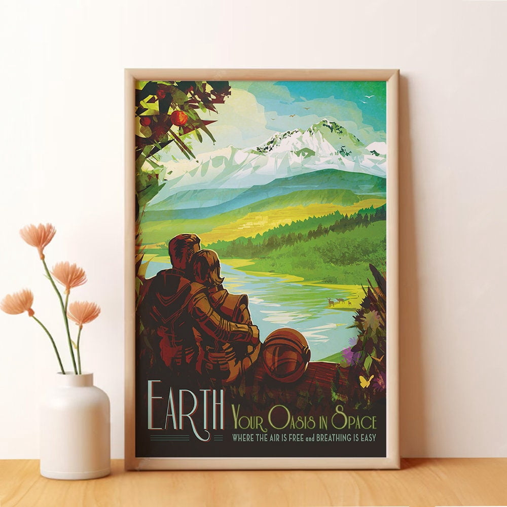 POSTER Earth - JPL Travel Poster, Vintage Travel Poster, Classic Poster ...