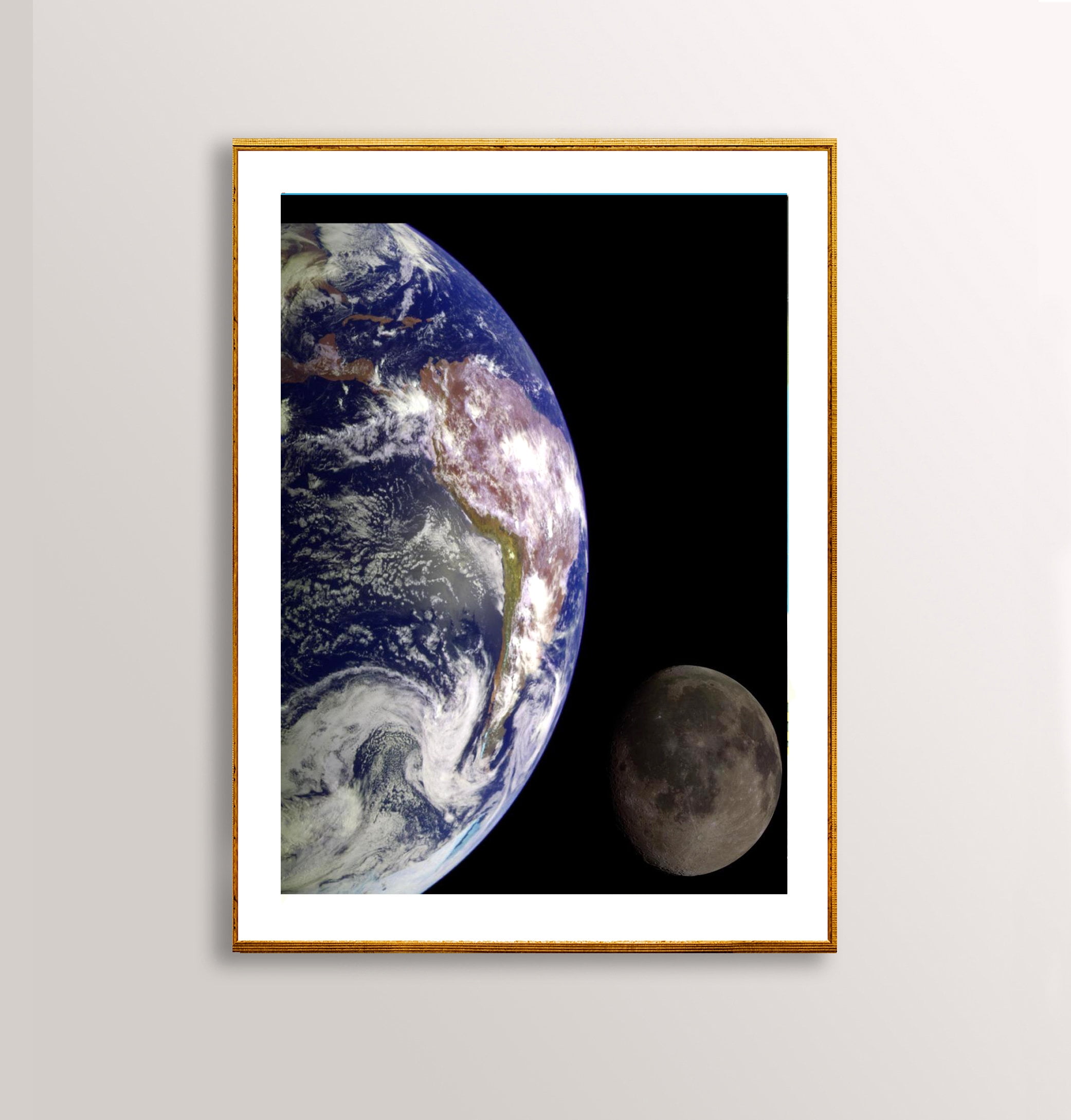POSTER Earth and Moon, NASA Posters, Space Posters, High-Resolution, Sci-Fi Posters, Galileo ...
