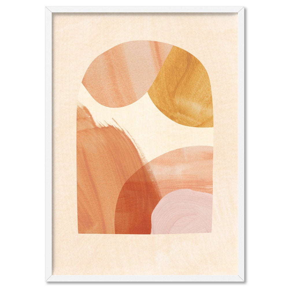 POSTER Earthy Peach Boho Arch Print. Hand Drawn Watercolour Wall Art ...