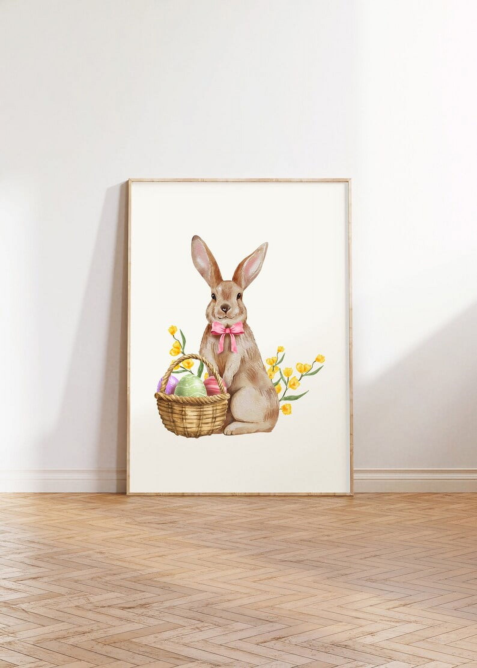 POSTER Easter Bunny Art Print, Easter Wall Art, Spring Rabbit Print ...