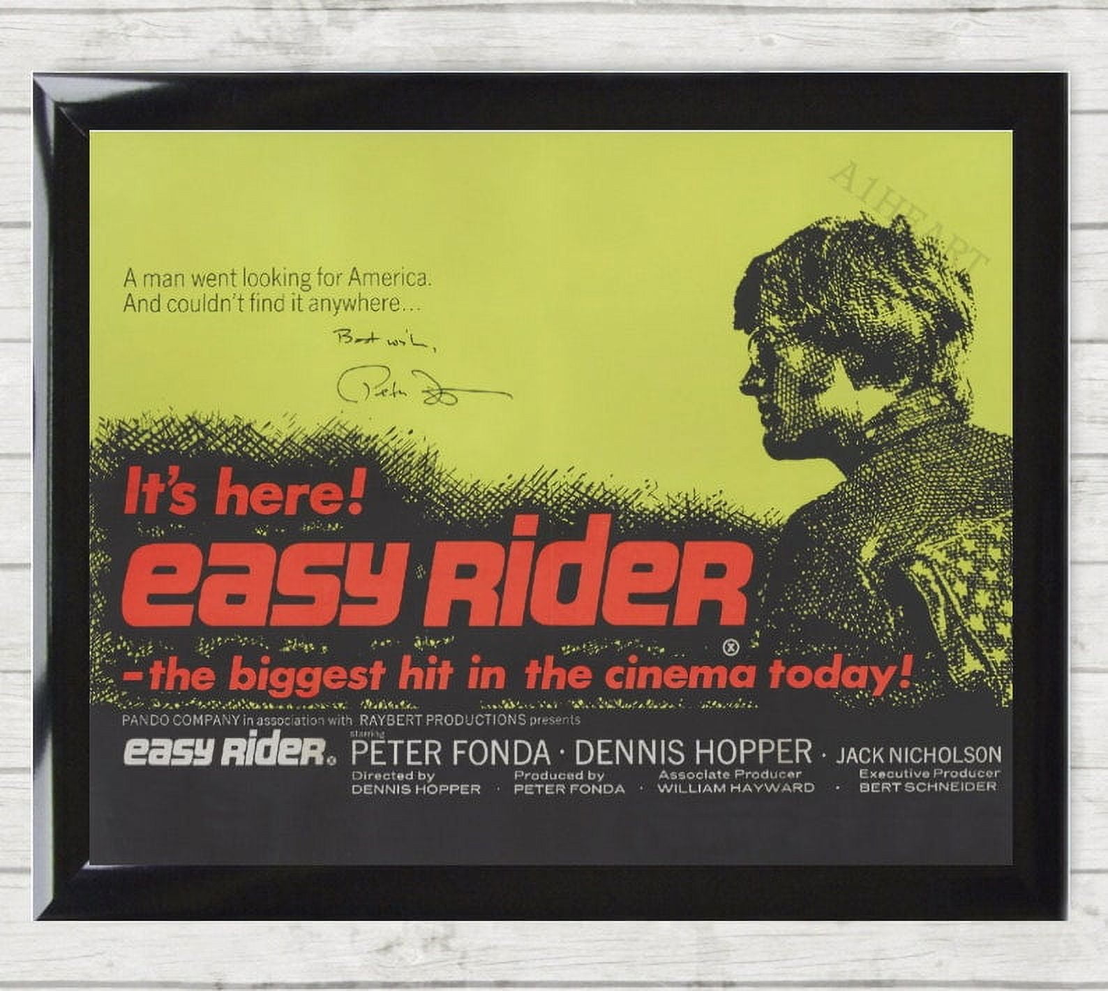 POSTER Easy Rider Movie Poster Signed by Peter Honda. Copy of the ...