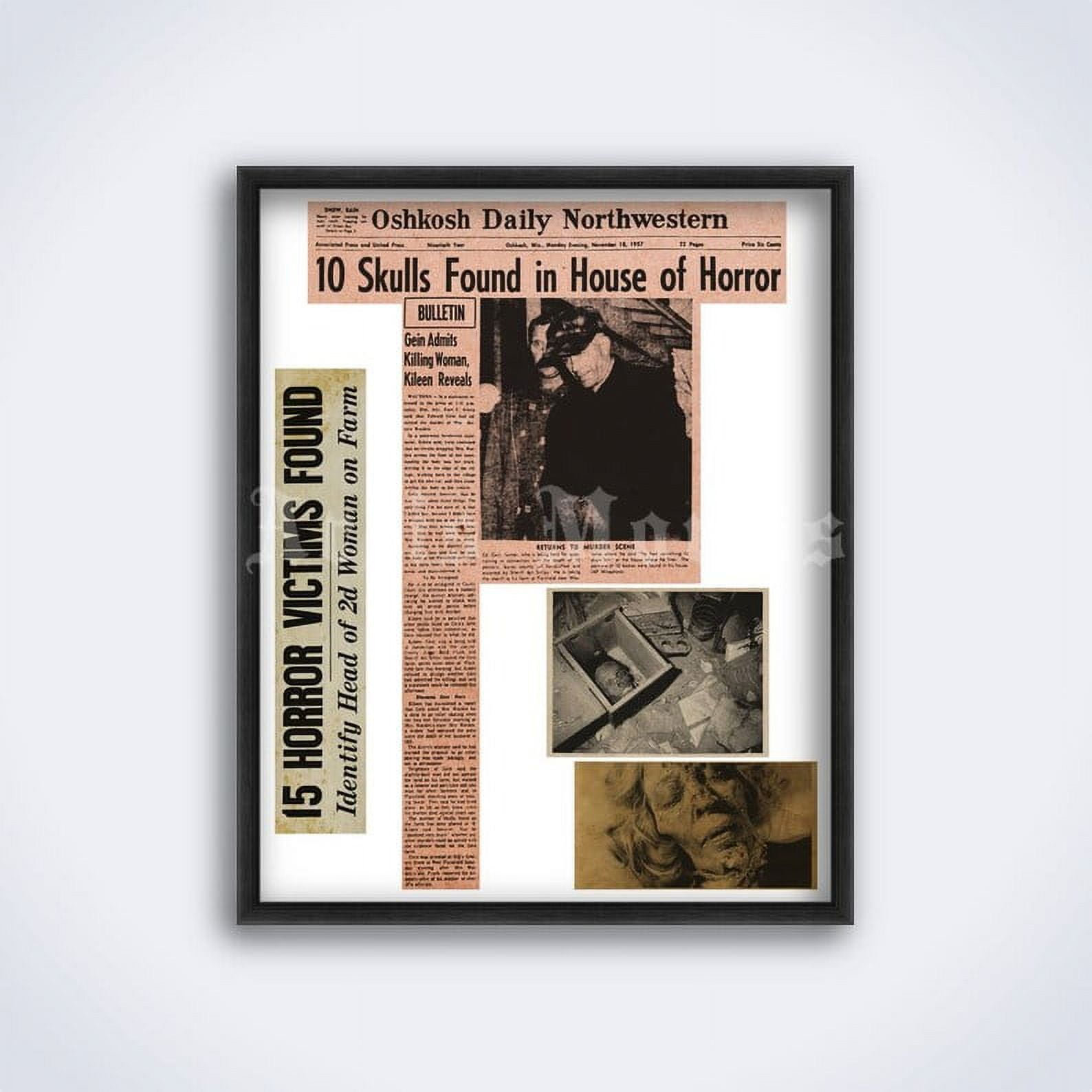Poster Ed Gein - Butcher of Plainfield Newspaper clippings Set1 ...