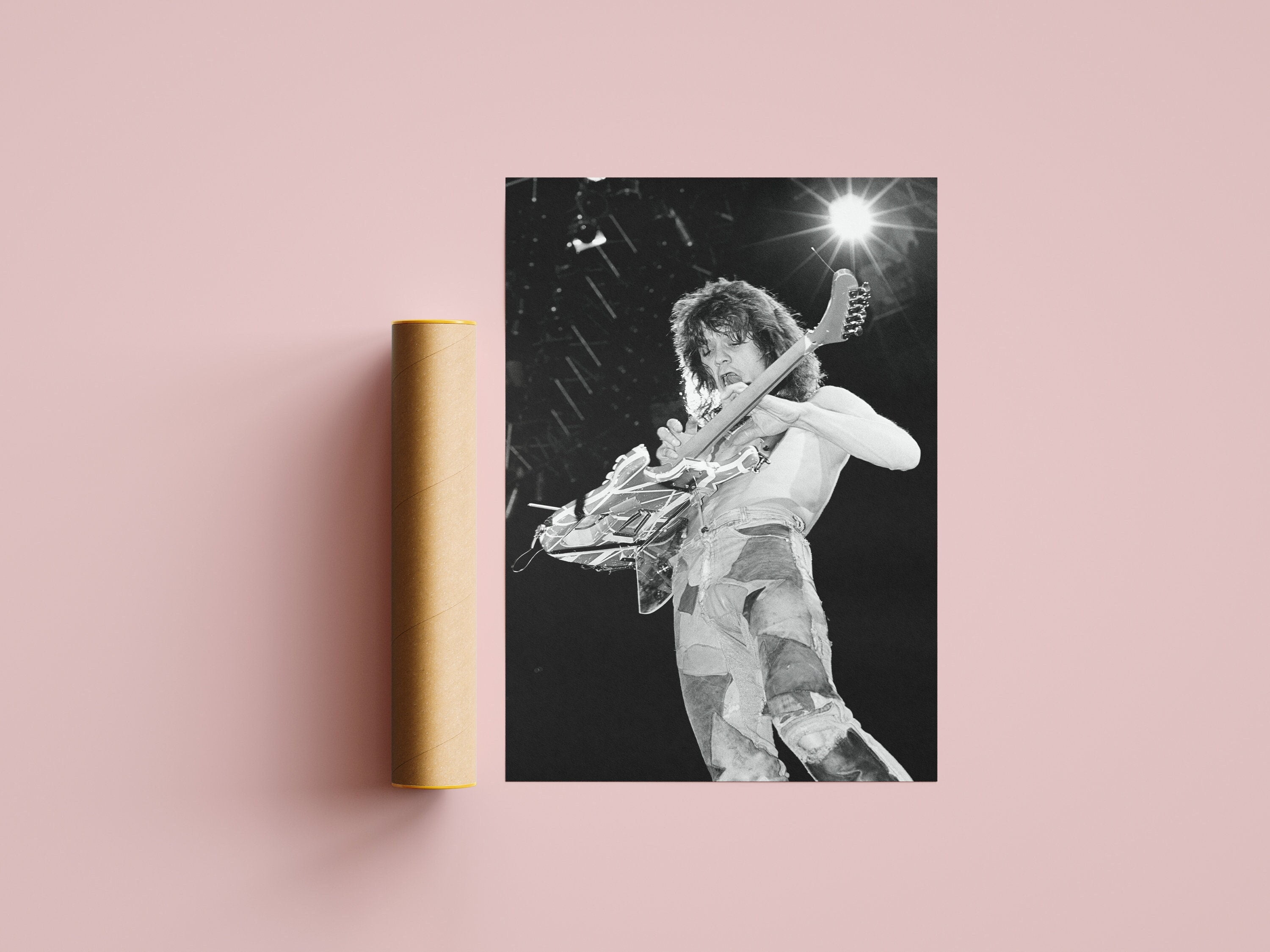 Poster Eddie Van Halen Poster , Eddie Van Halen Print, Retro Poster ...