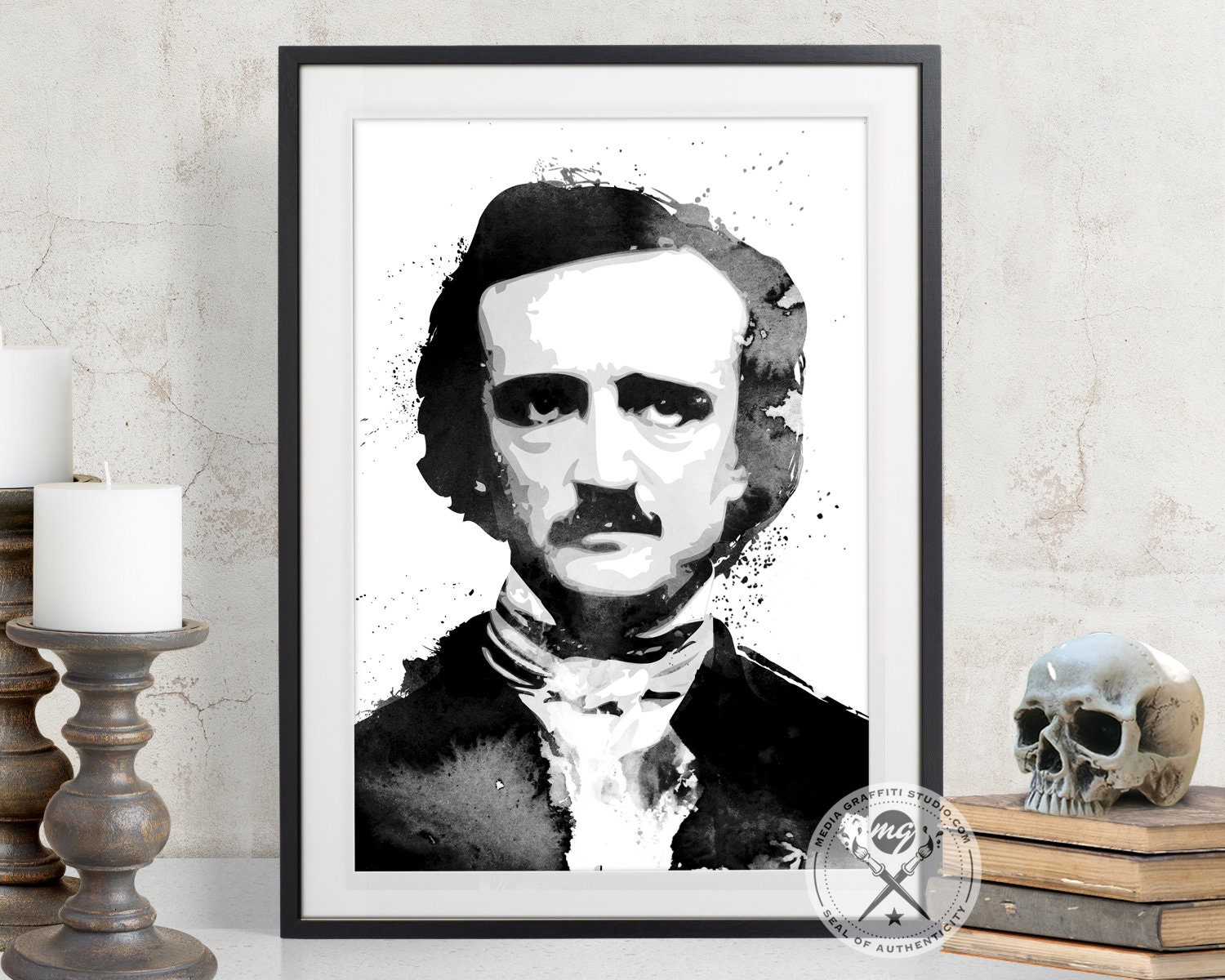 POSTER Edgar Allan Poe Art Print, Gothic Poster, Gift for Goth-UNFRAMED ...
