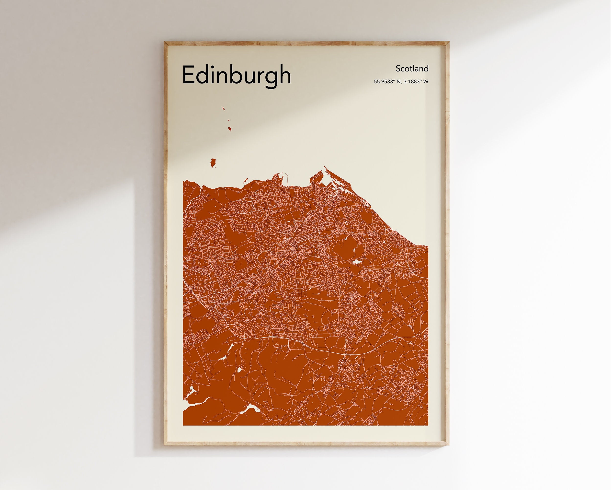 Poster Edinburgh Map Print, , Edinburgh Scotland Map Poster , Colour ...